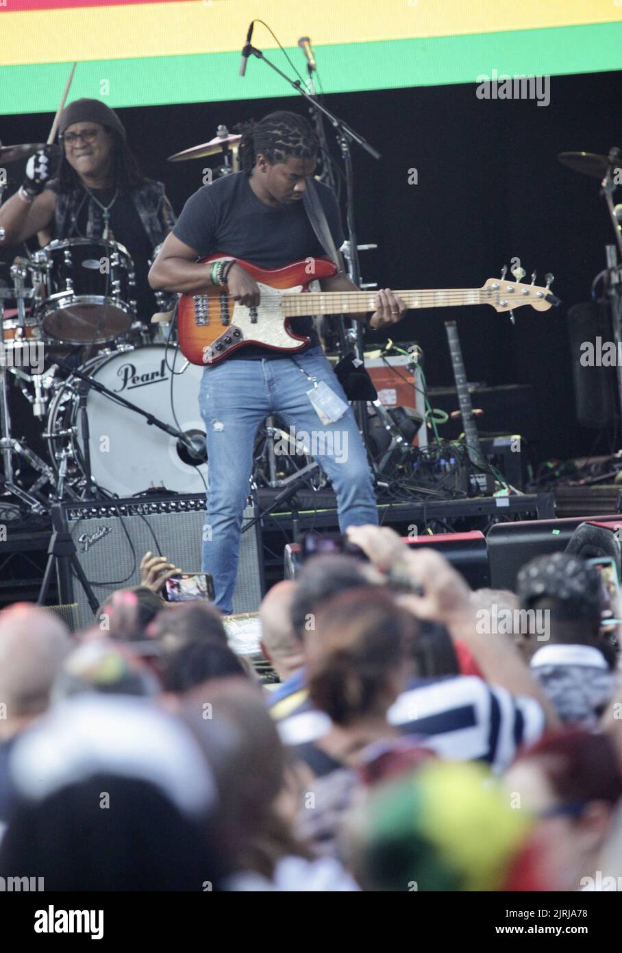 New York, USA. 24. August 2022. (NEUE) Maxi Priest Band tritt live auf ...