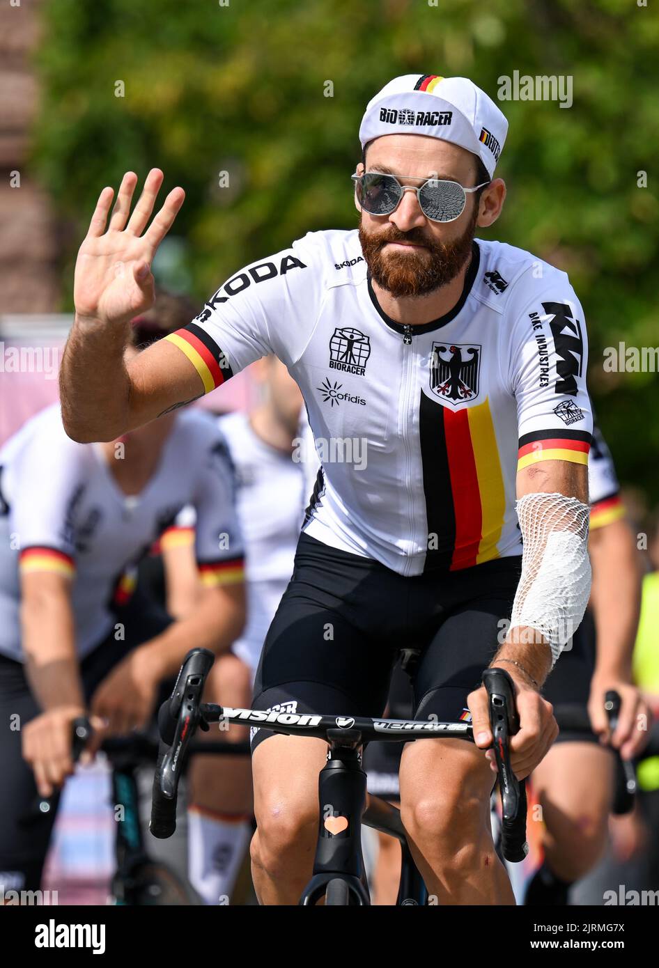 25. August 2022, Thüringen, Weimar/Meiningen: Radtour durch Deutschland ...