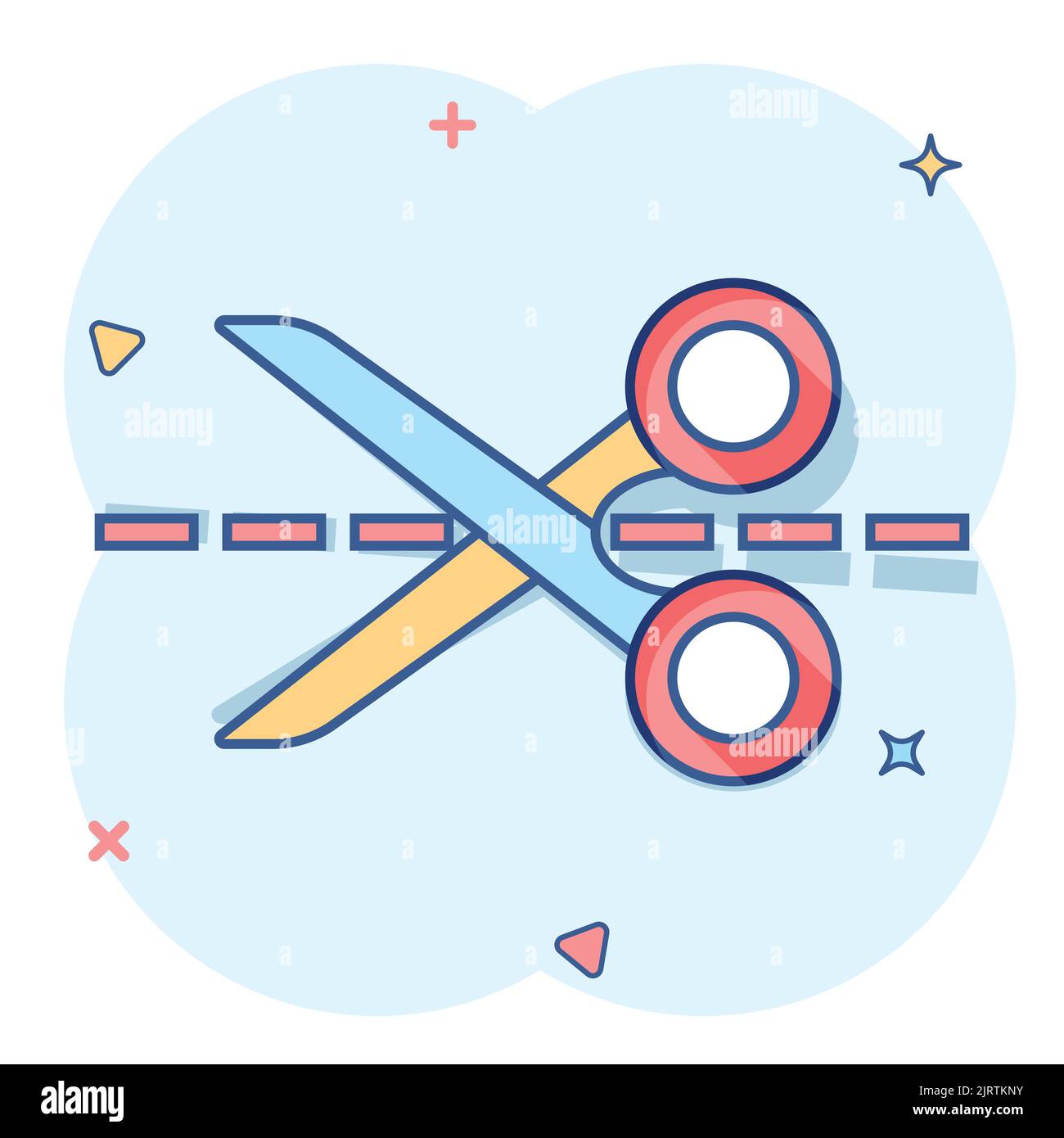 Vektor cartoon Symbol Schere im Comic-stil. Scissor zeichen Abbildung ...