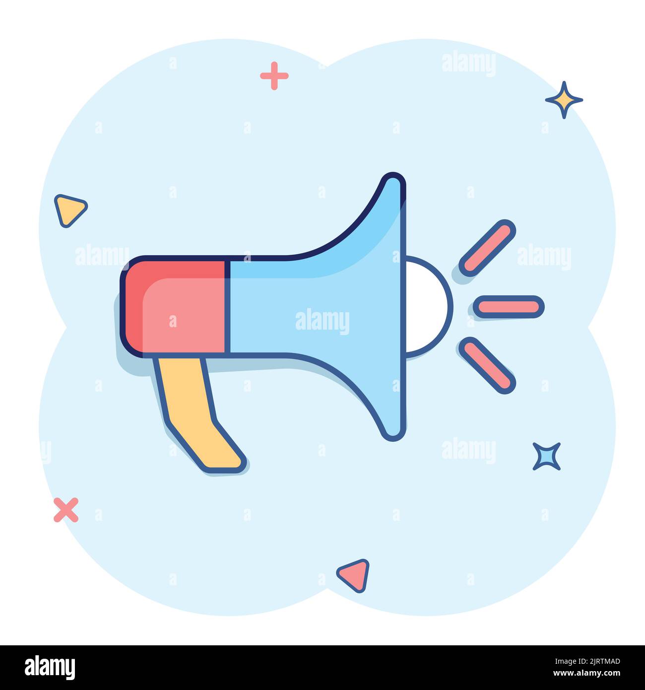 Vektor cartoon Megafon-symbol im Comic-stil. Megaphon zeichen Abbildung ...