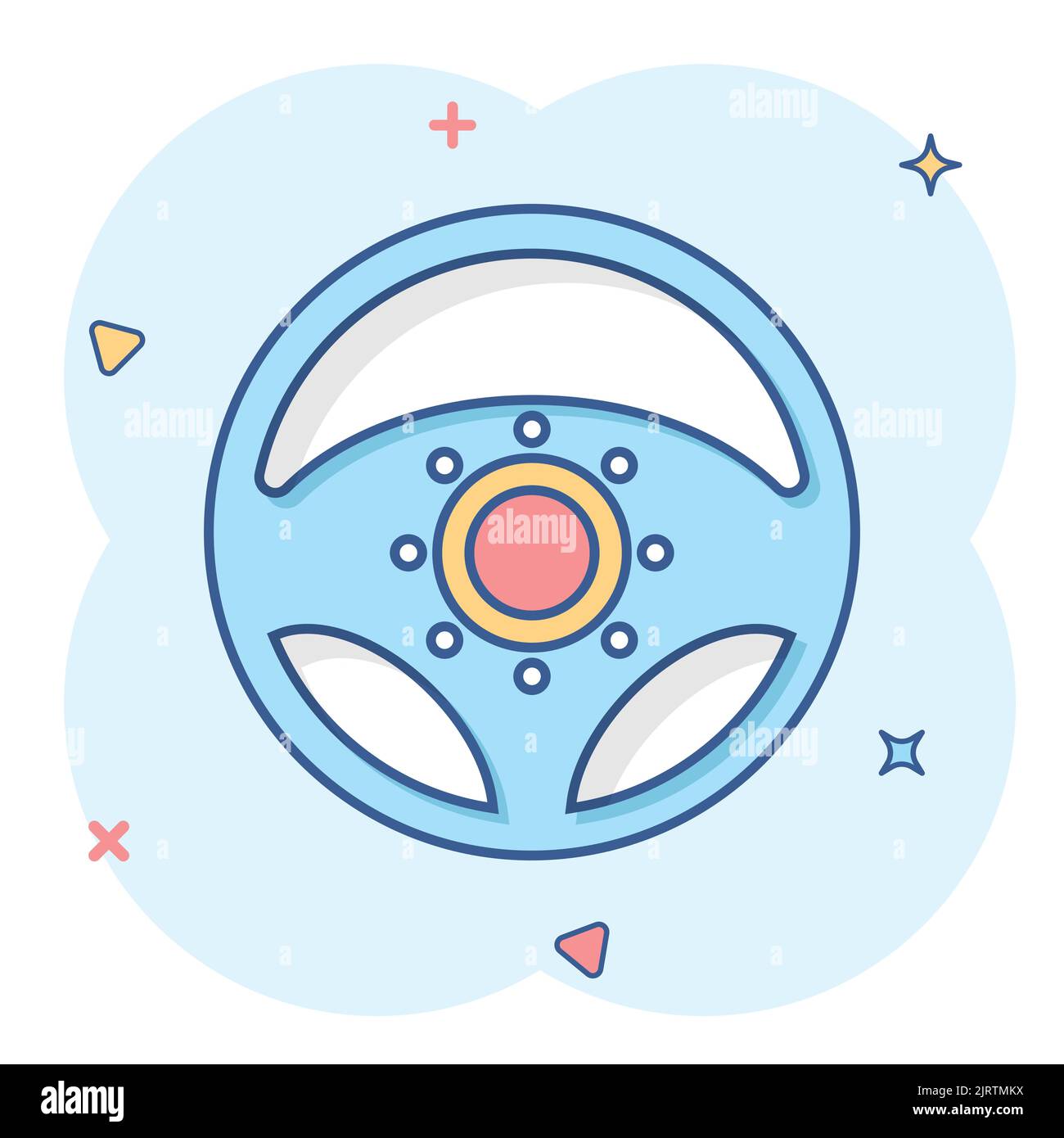 Vektor cartoon Lenkradsymbol im Comic-stil. Ruder rad Zeichen Abbildung ...