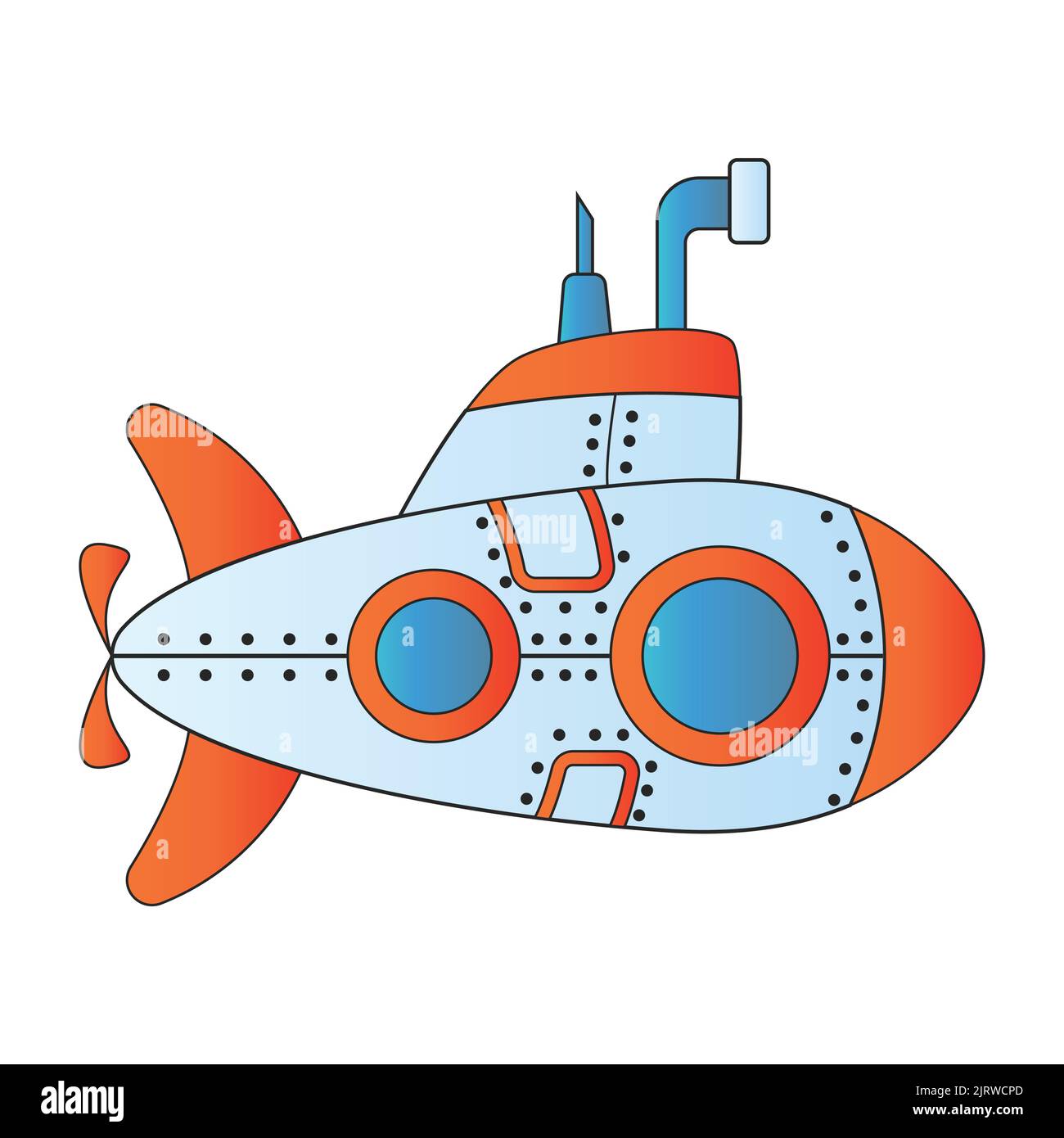 Niedlich von U-Boot auf Cartoon-Version, Vektor-Illustration Stock ...