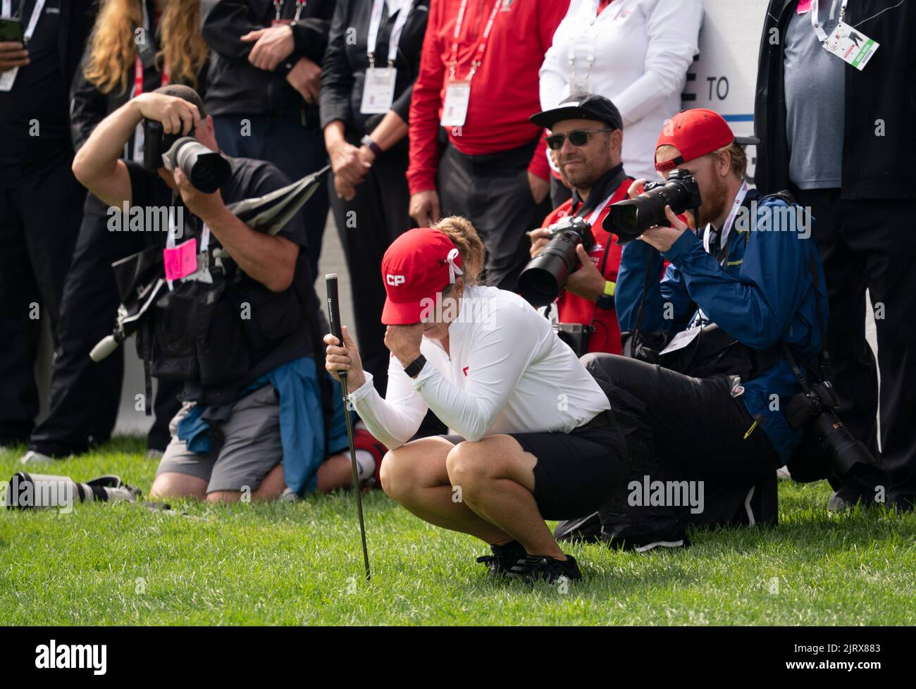 Lorie Kane hält an, während sie am zweiten Aktionstag bei den CP Womens ...