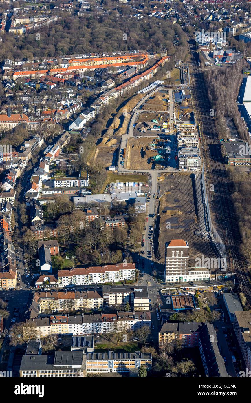 Luftaufnahme, Baustelle Kronprinzenviertel für Neubau von Wohnungen am ... Luftaufnahme, Baustelle Kronprinzenviertel für Neubau von Wohnungen am ...