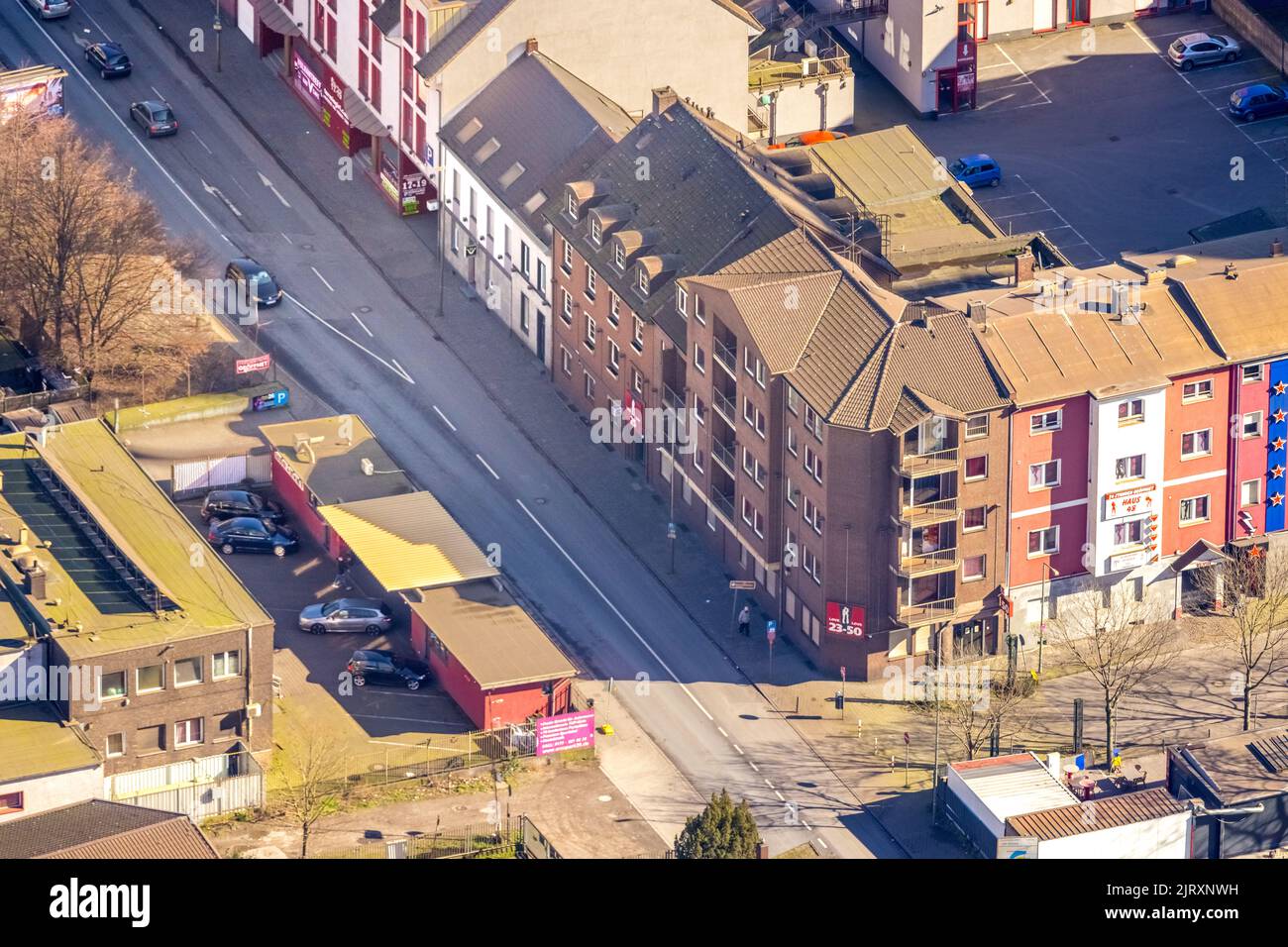 Luftaufnahme, Rotlichtviertel Vulkanstraße und Charlottenstraße ...