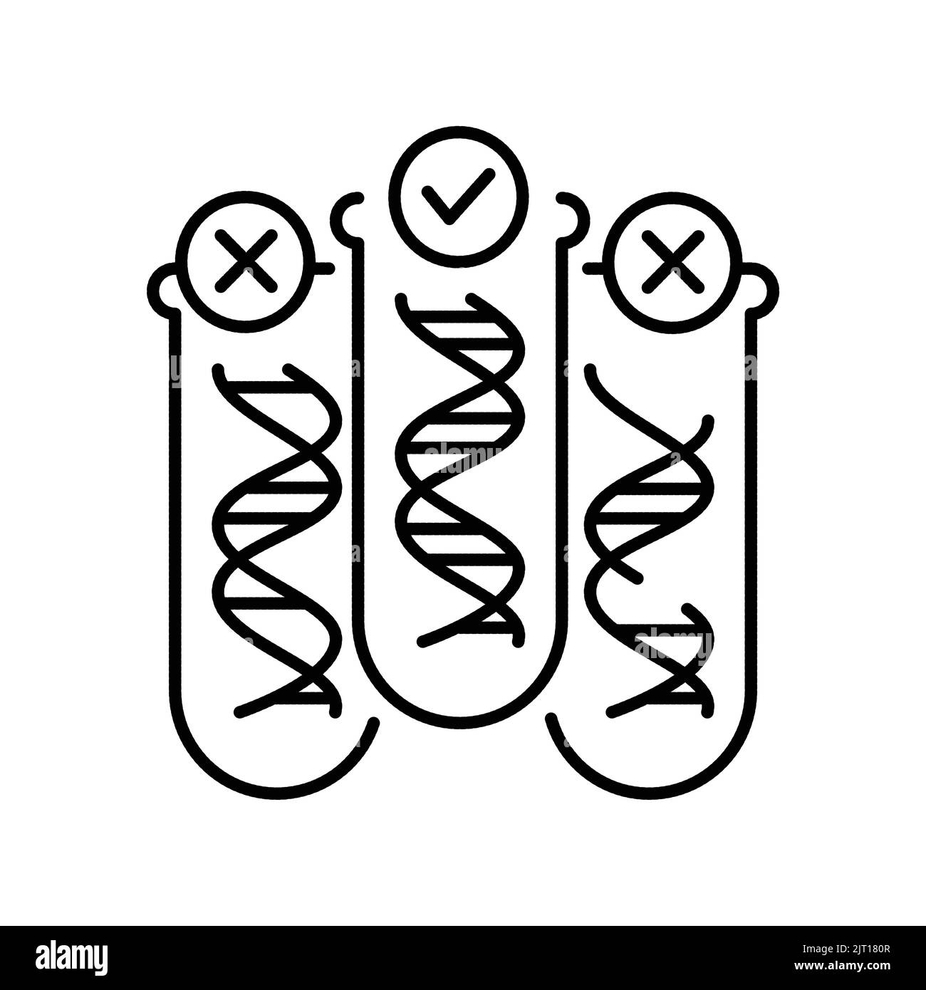 Farbliniensymbol für genetische Tests. Medizinischer Test. Piktogramm ...