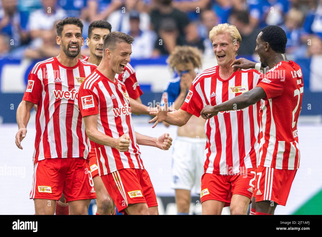 Gelsenkirchen, Deutschland. 27. August 2022. Fußball: Bundesliga, FC Schalke 04 - 1. FC Union ...