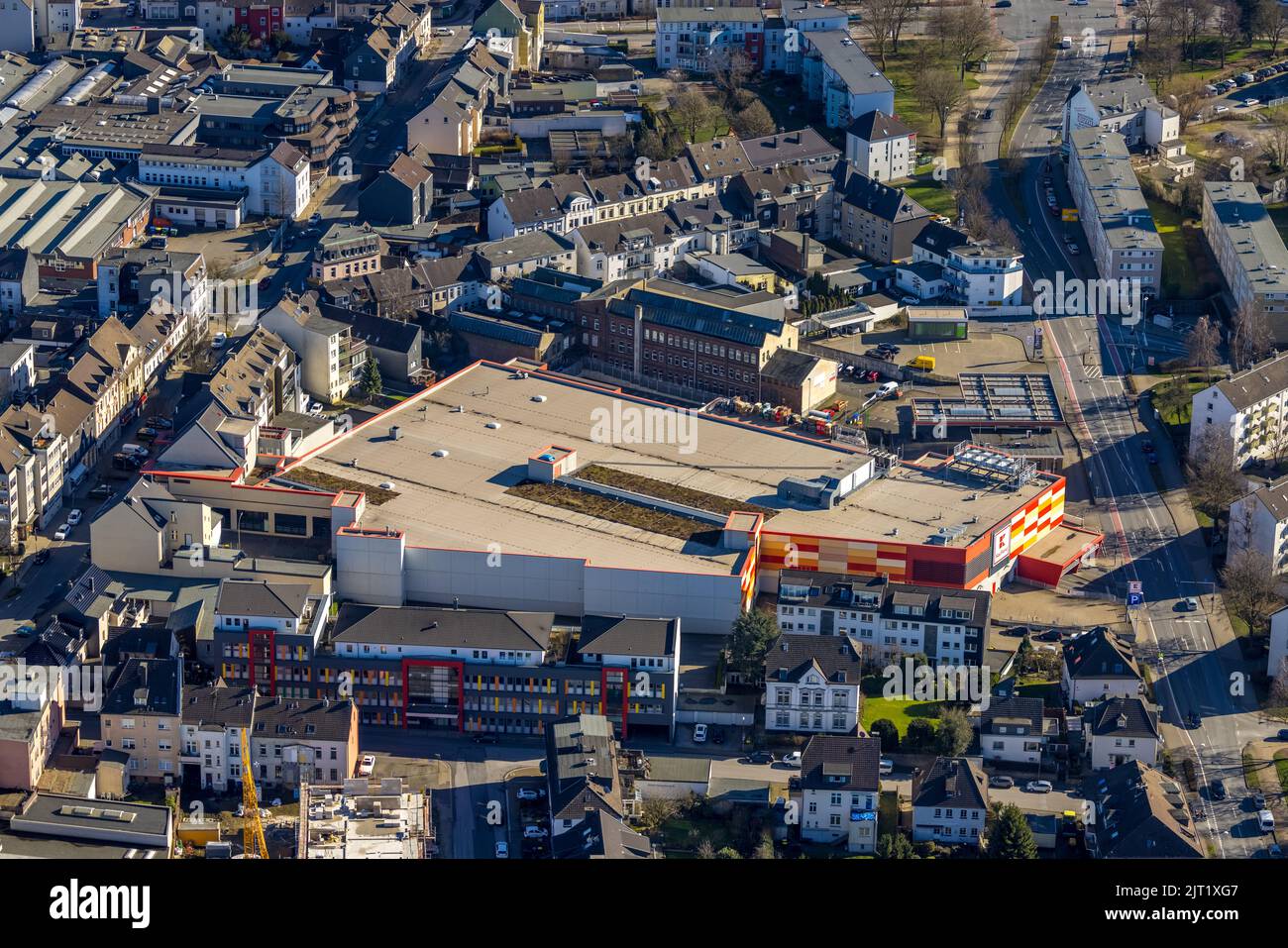 Luftaufnahme, Kaufland Supermarkt, Velbert, Ruhrgebiet, Nordrhein ...