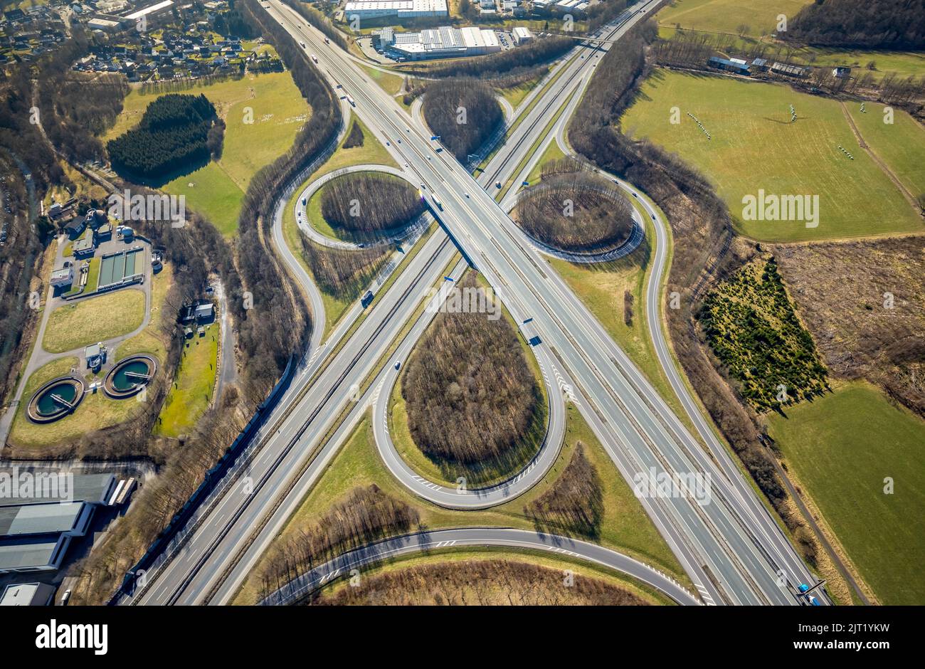Autobahnkreuz Olpe-Süd, Autobahn A4 und Autobahn A45, Dahl, Olpe ...
