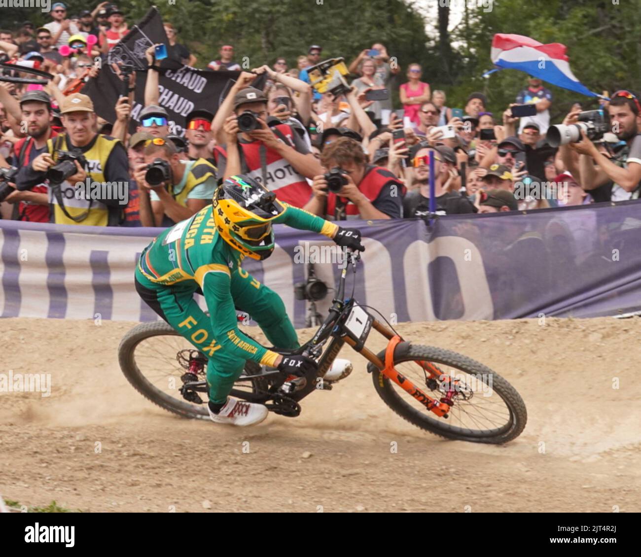 1 MINNAAR Greg bei der UCI Mountainbike-Weltmeisterschaft in Les ...
