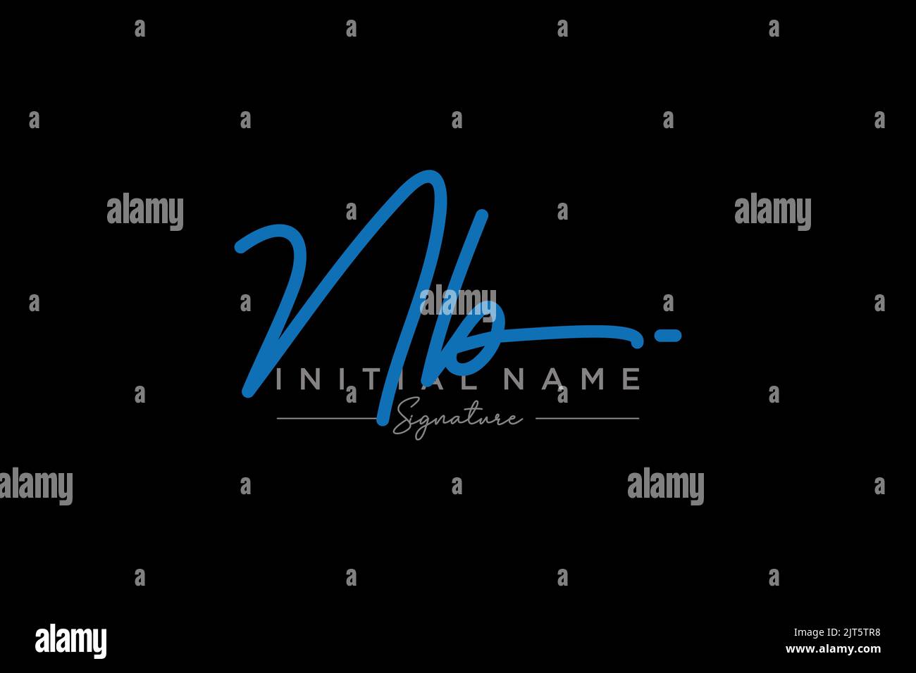 Vorlage für NB-Signature-Logo. Handgezeichnete Kalligraphie Schriftzug ...