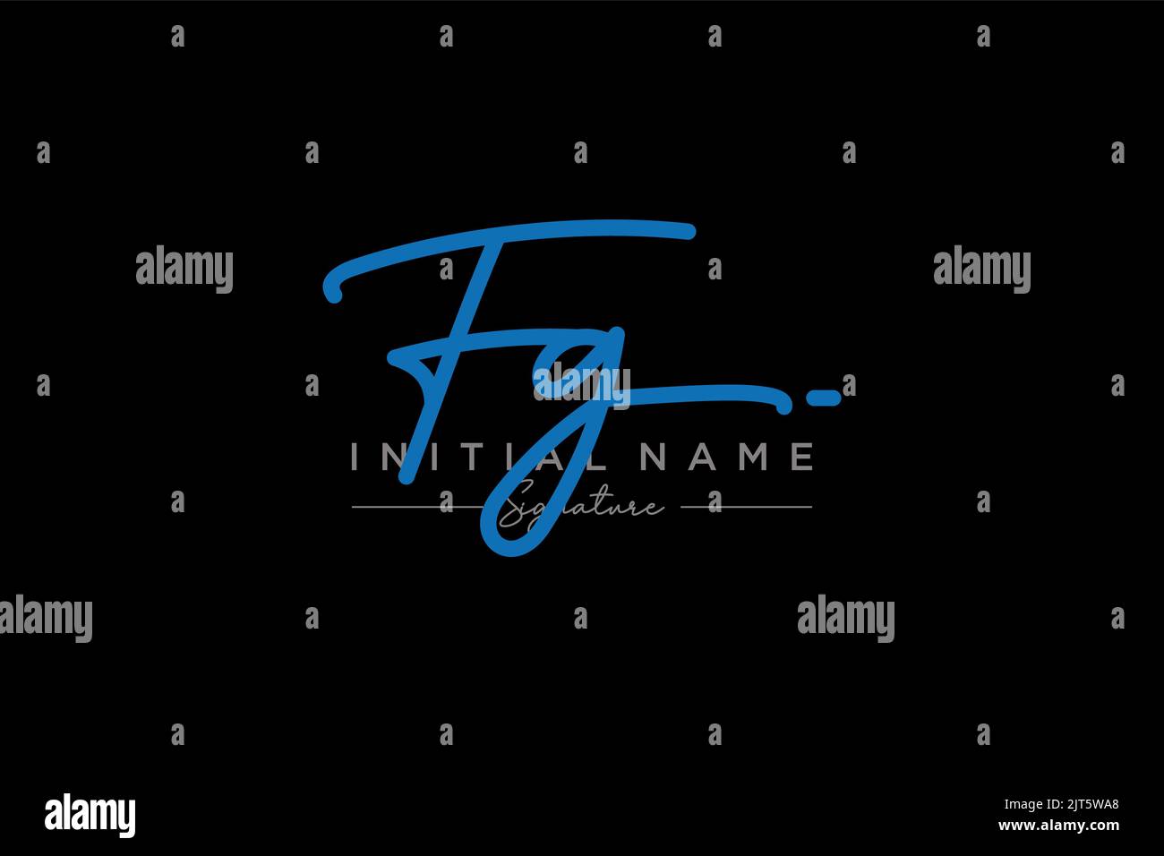 Vorlage für FG-Signature-Logo. Handgezeichnete Kalligraphie Schriftzug ...