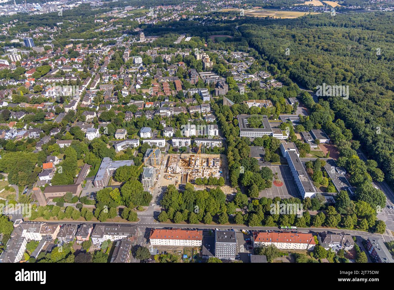 Luftaufnahme, Wohnen am Goldberg, Baustelle und Neubau an der ...