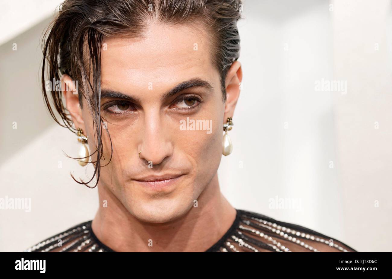 Damiano David aus Maneskin kommt bei den MTV Video Music Awards 2022 im ...