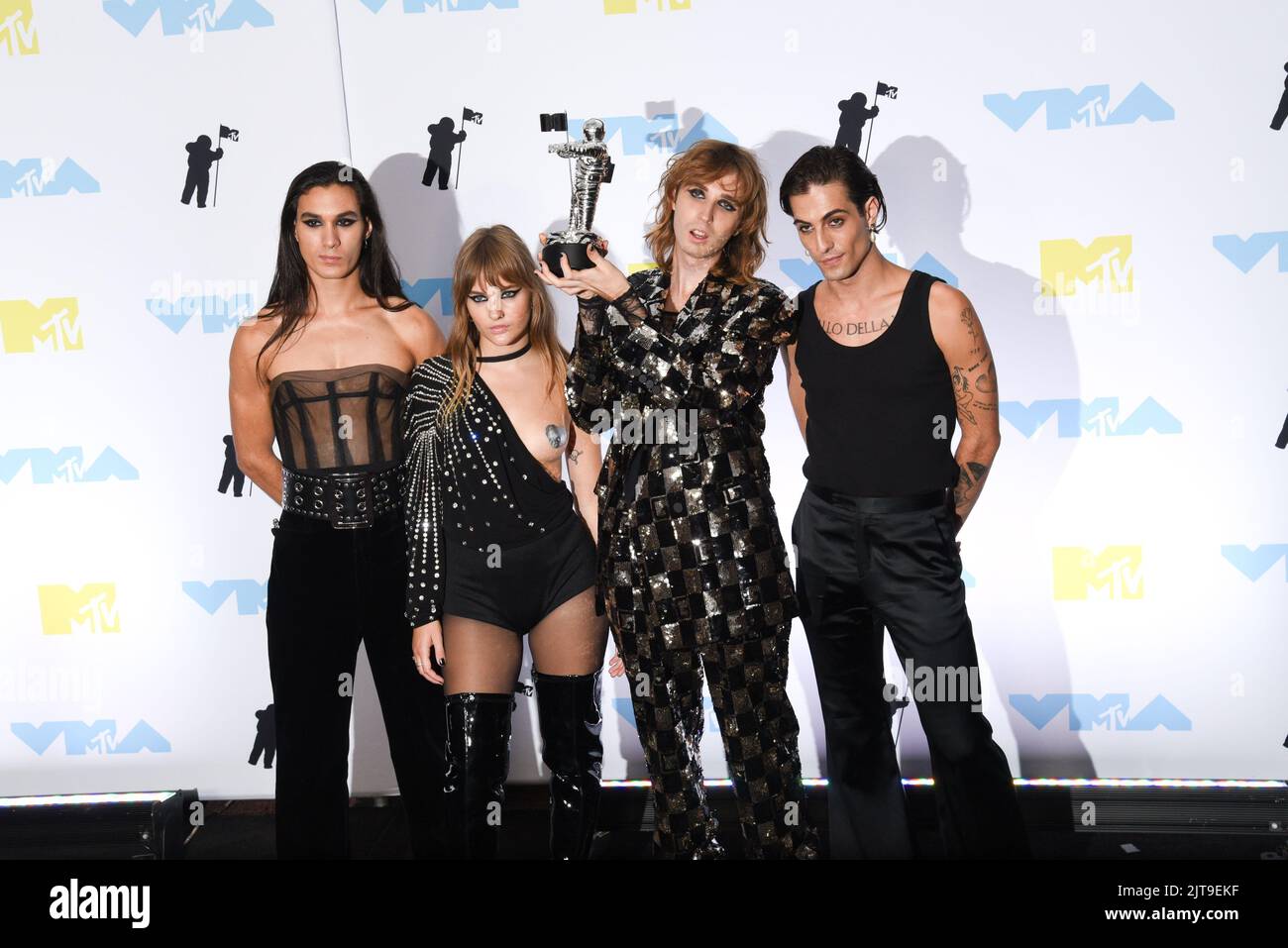 New Jersey, USA. 28. August 2022. Ethan Torchio, Victoria De Angelis, Thomas Raggi und Damiano ...