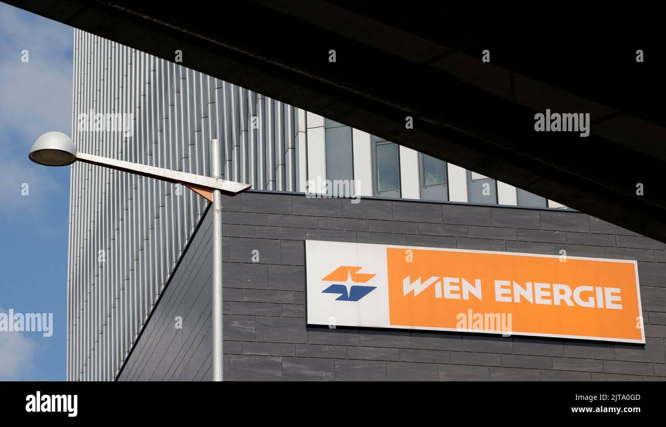 Das Firmenlogo von Wien Energie (Vienna Energy) ist am 29. August 2022 ...