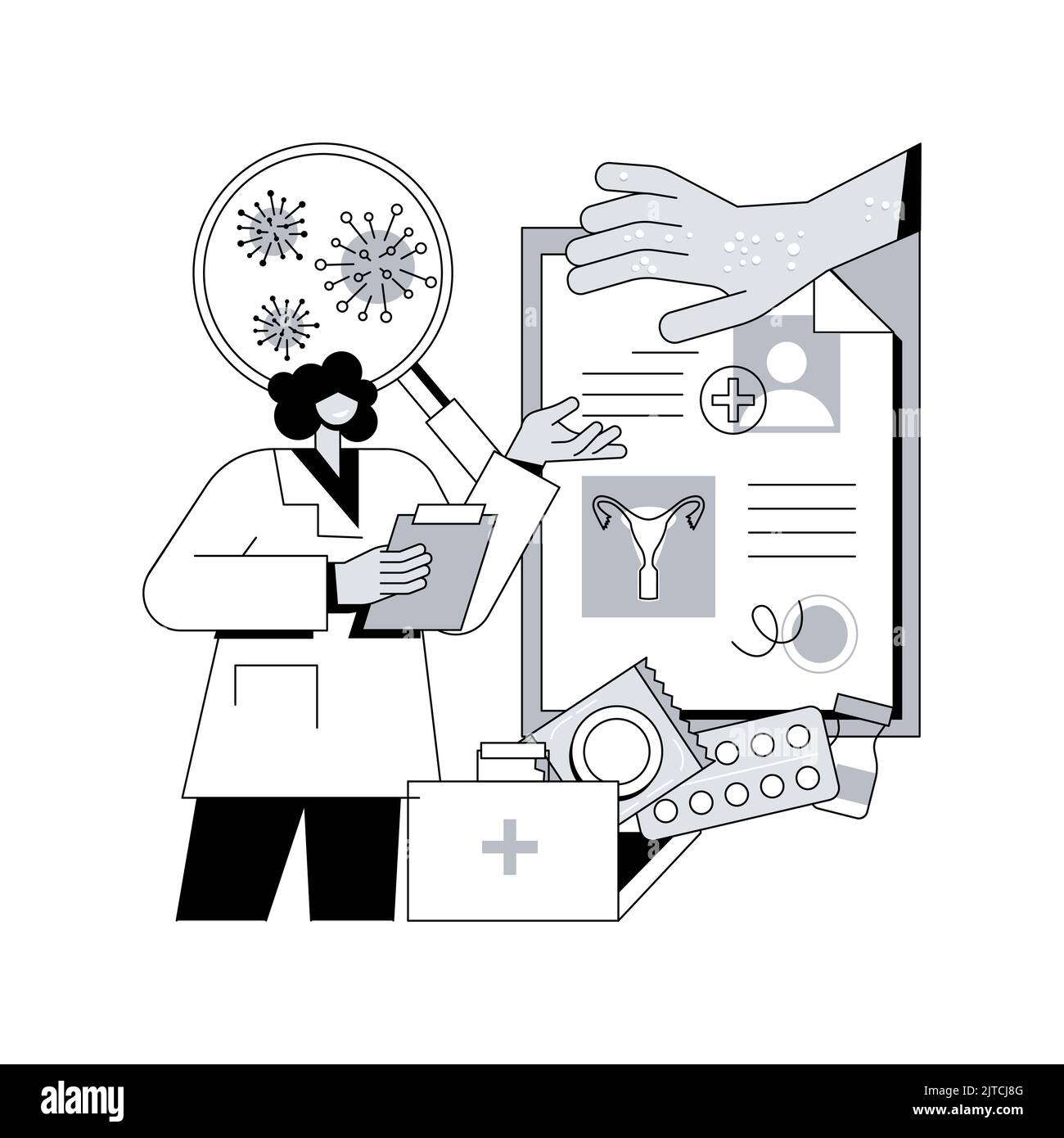 Weißer hautkrebs illustration Stock-Vektorgrafiken kaufen - Alamy