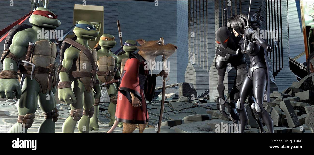 RAPHAEL, LEONARDO, MICHELANGELO, DONATELLO, SPLITTER, FOOT CLAN, KARAI ...