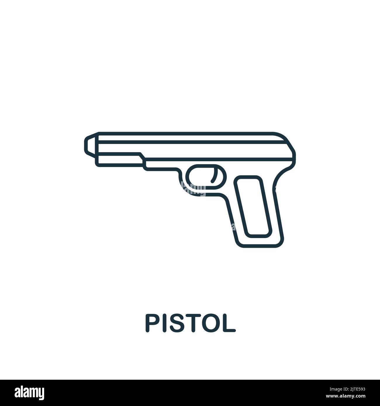 Pistolensymbol. Line Simple Line Waffe Symbol für Vorlagen, Web-Design ...