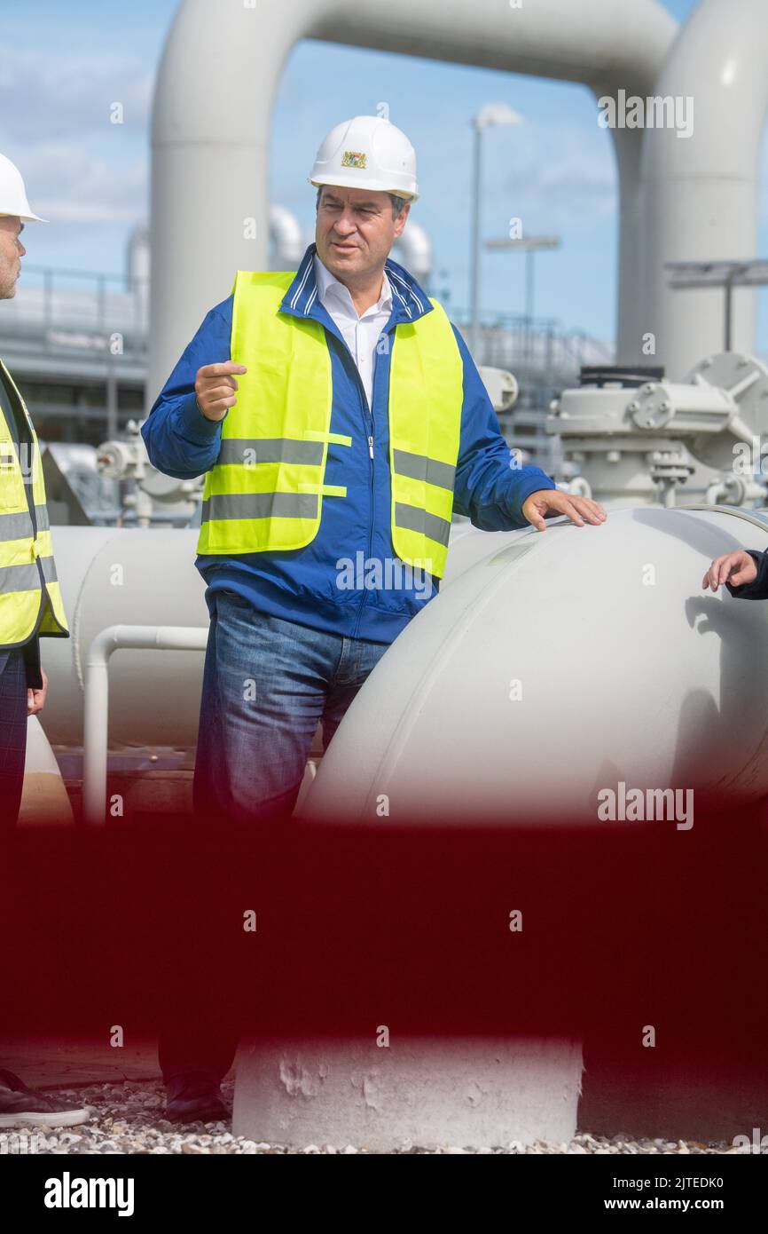 30. August 2022, Mecklenburg-Vorpommern, Lubmin: Markus Söder (CSU ...