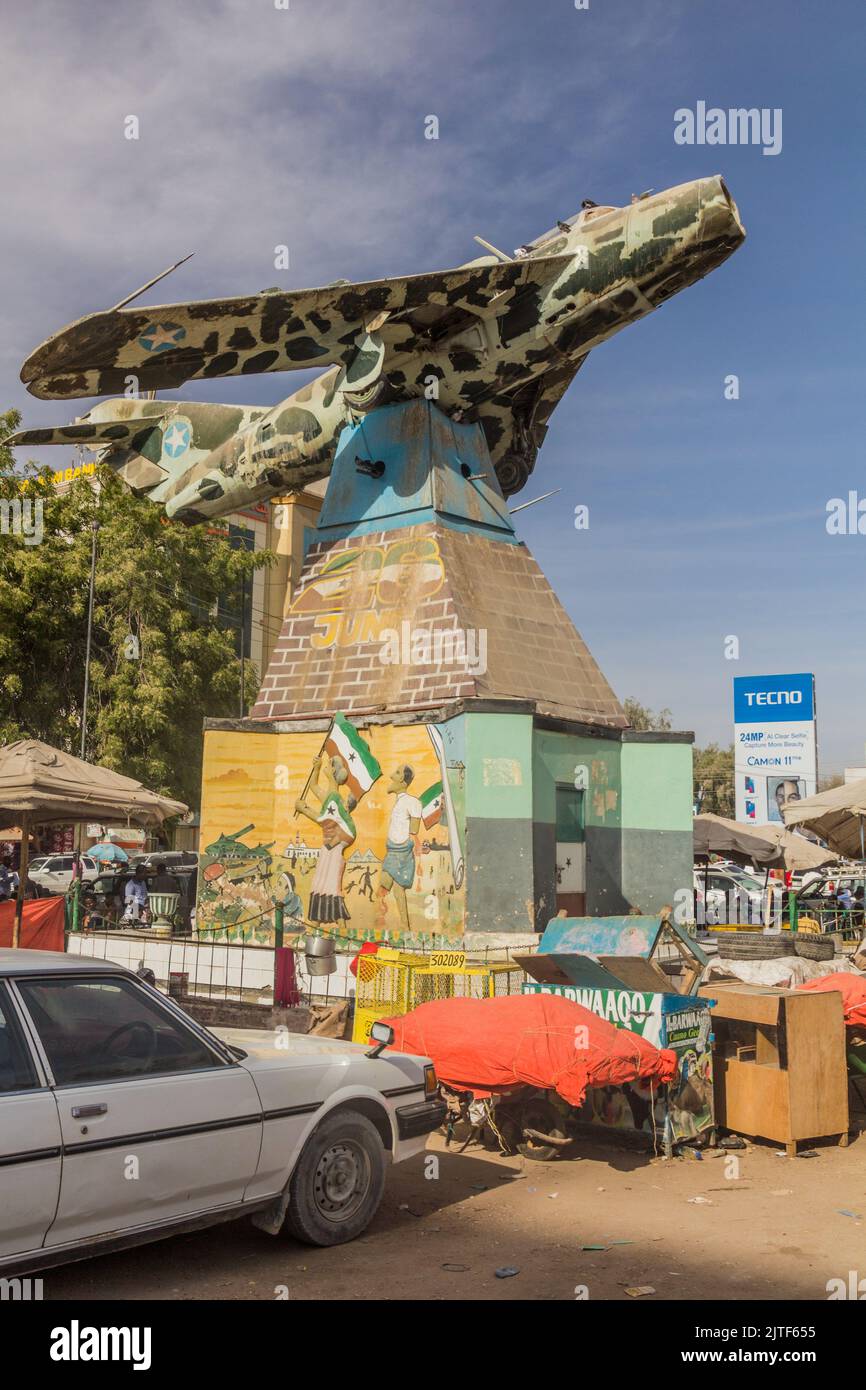 HARGEISA, SOMALILAND - 11. APRIL 2019: Hargeisa war Memorial bestehend ...