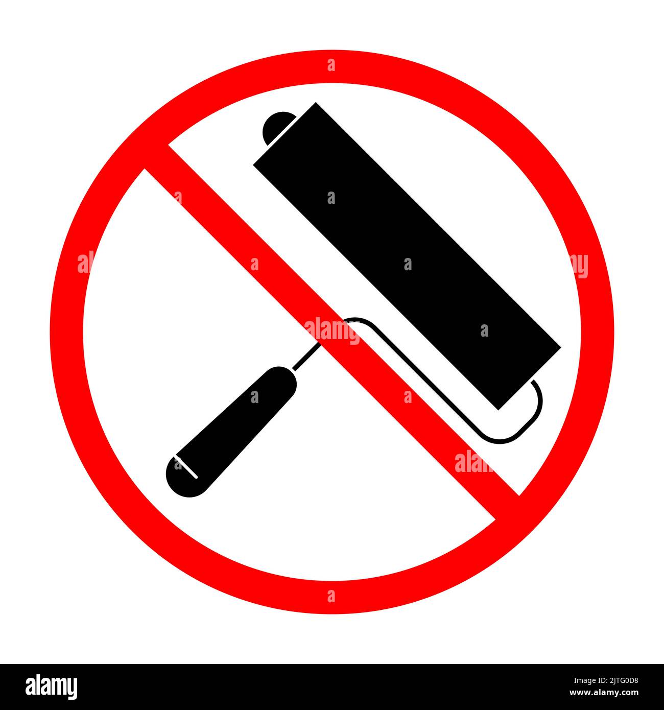 Schild für Bürstenverbot für Rollen. Malen ist verboten. Verbotene ... Schild für Bürstenverbot für Rollen. Malen ist verboten. Verbotene ...