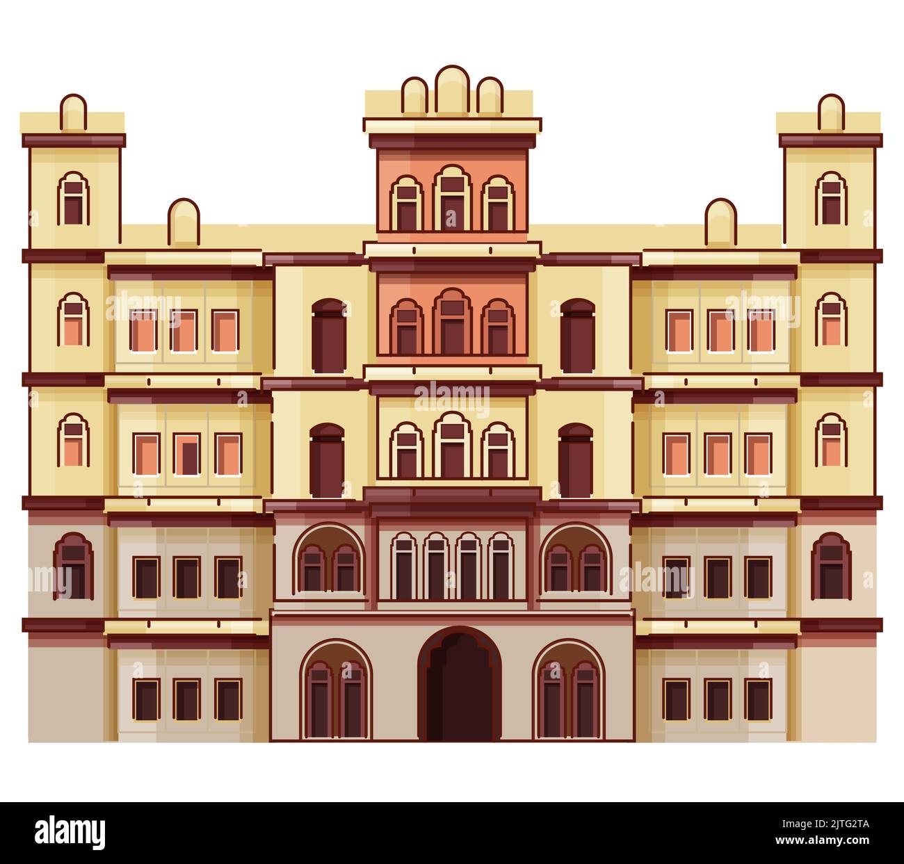 Historische Ikone Indore City - Rajwada Palace - Symbolillustration als ...