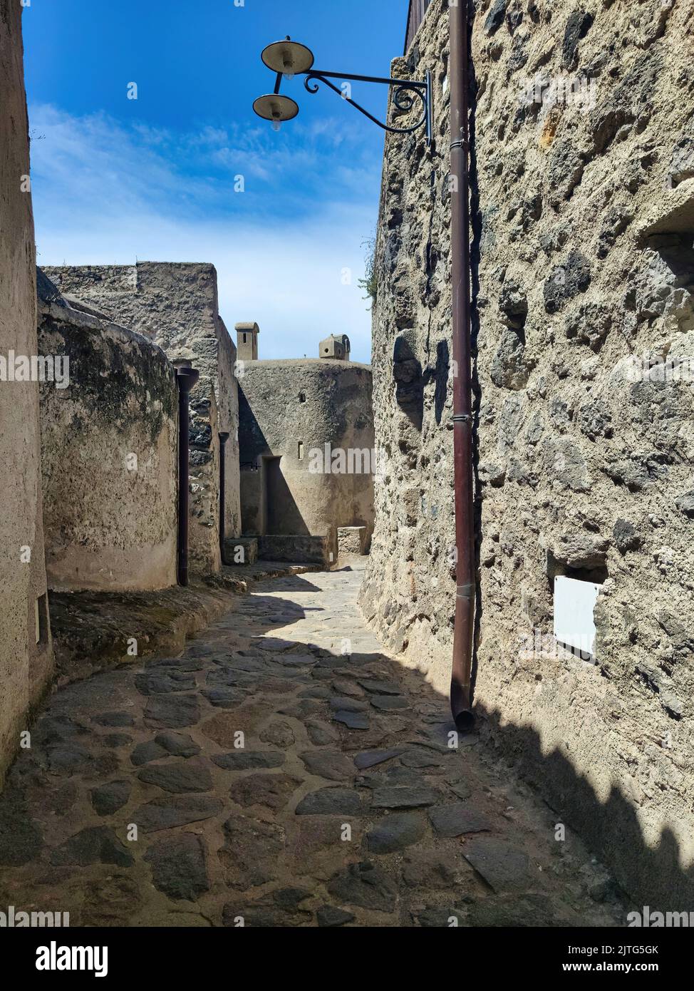 Innere Struktur der aragonesischen Burg die Festung, die in Ischia ...