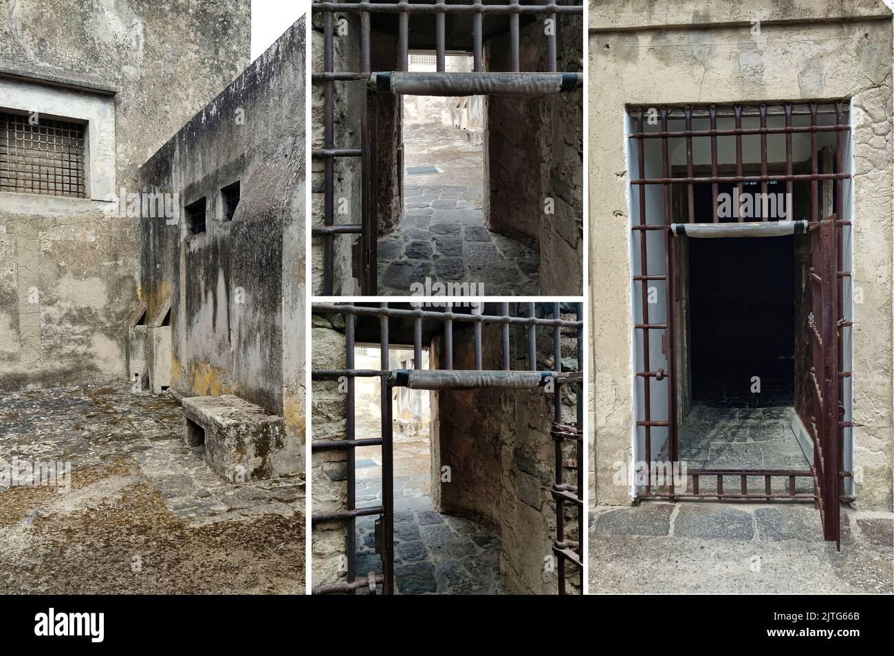 Das Bourbon-Gefängnis im aragonesischen Schloss Ischia Porto (Insel ...