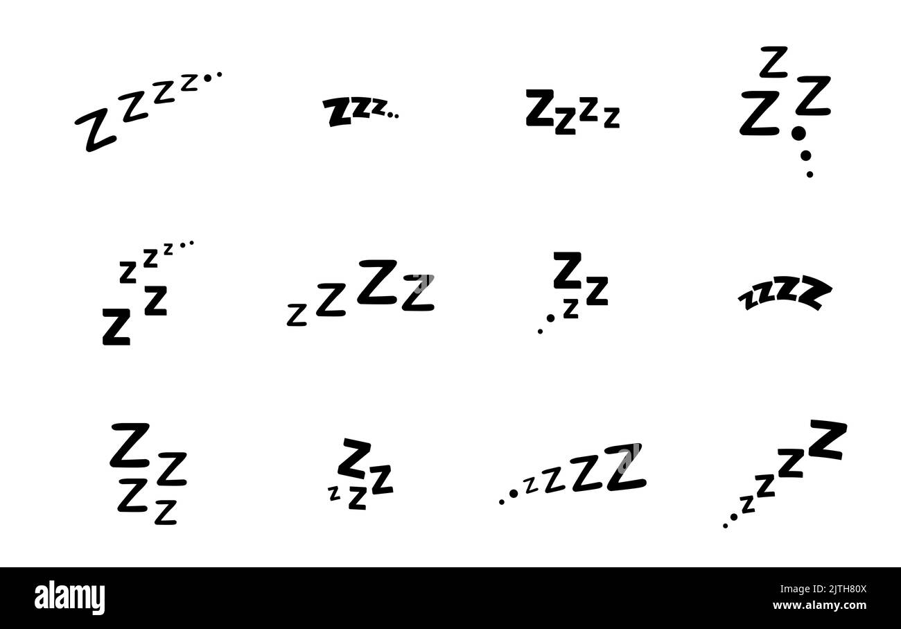 ZZZ, ZZZZZ Bett Schlaf Schnarchen Symbole, Schlummerschlaf Nap Z Sound ...