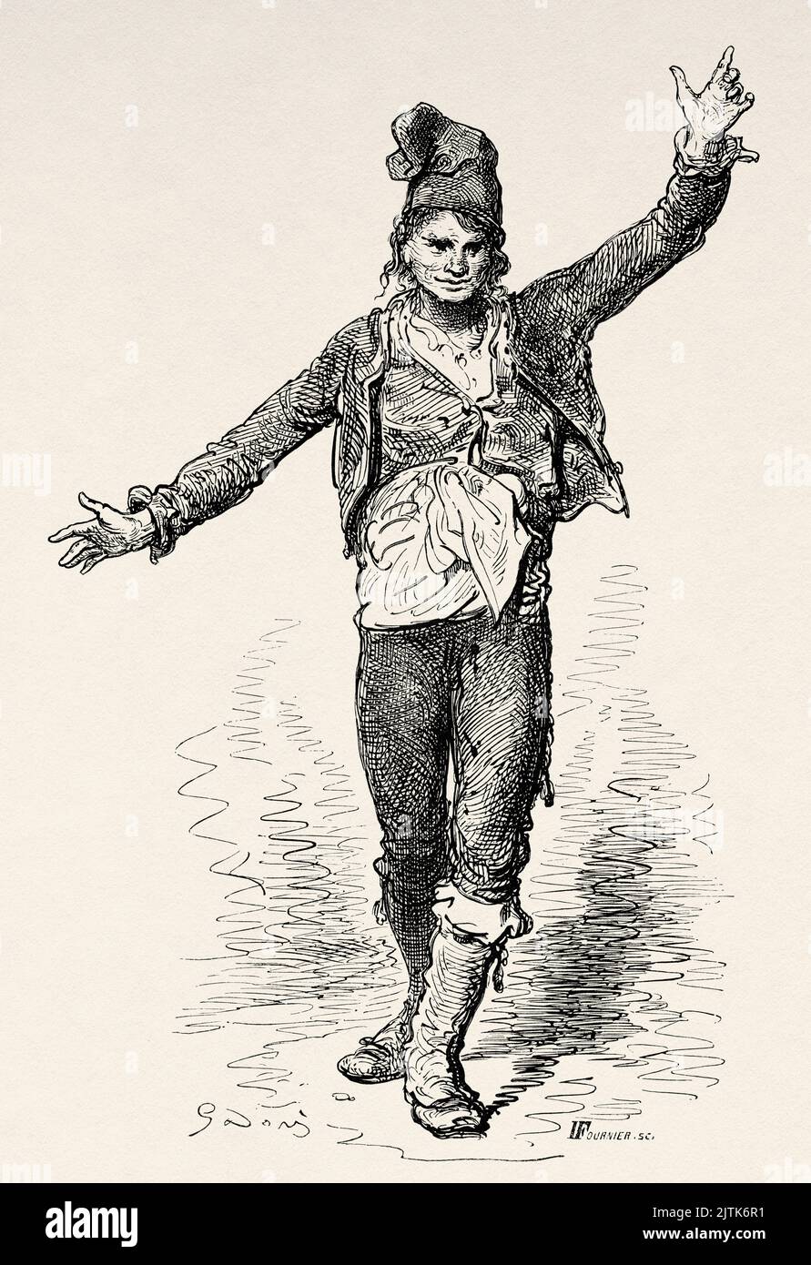 Gallego-Mann tanzt die galizische Jota oder Gallegada. Galizischer ...