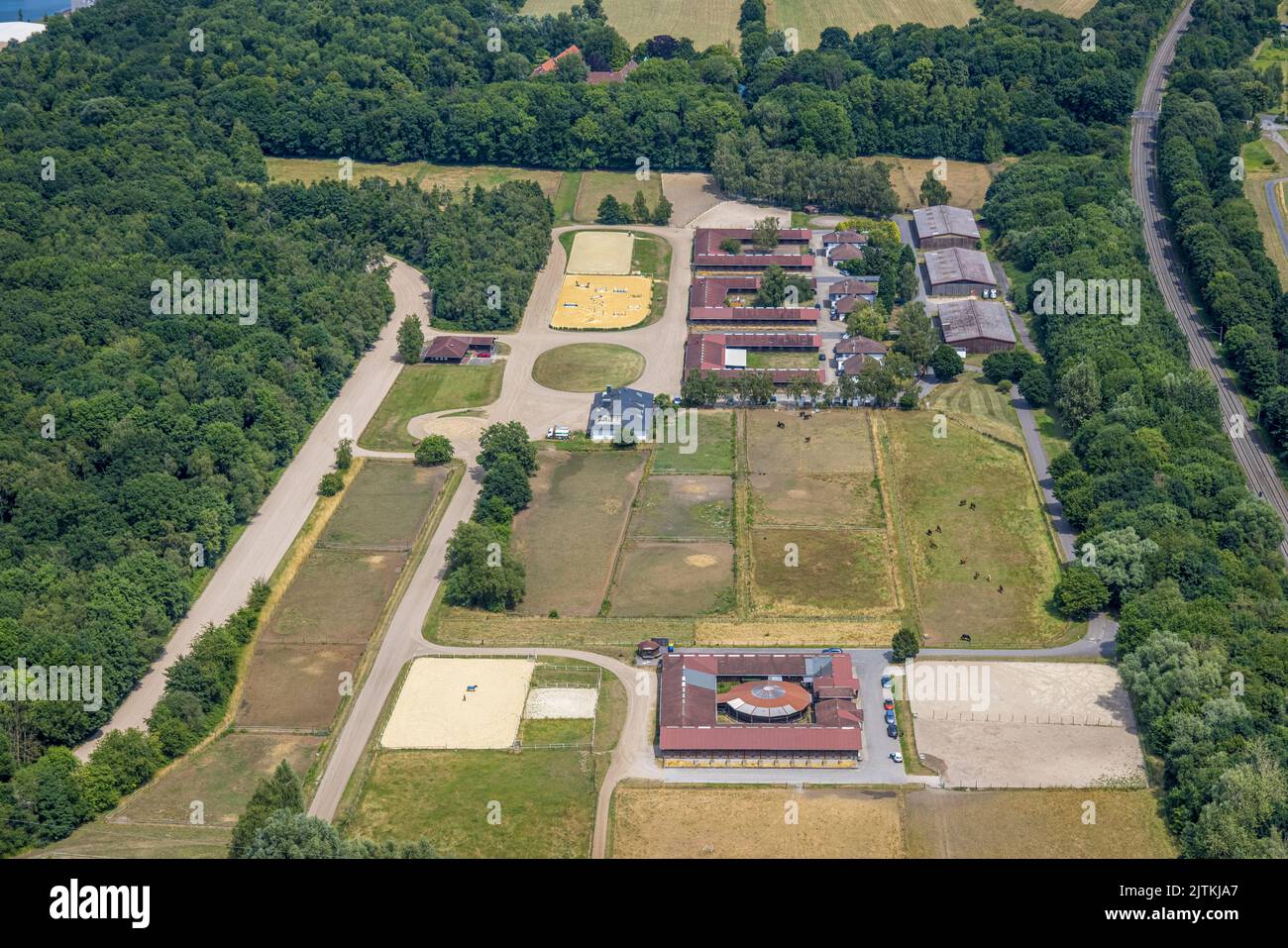 Luftaufnahme, Gestüt Forstwald Castrop-Rauxel, Reitanlage, Bladenhorst ...