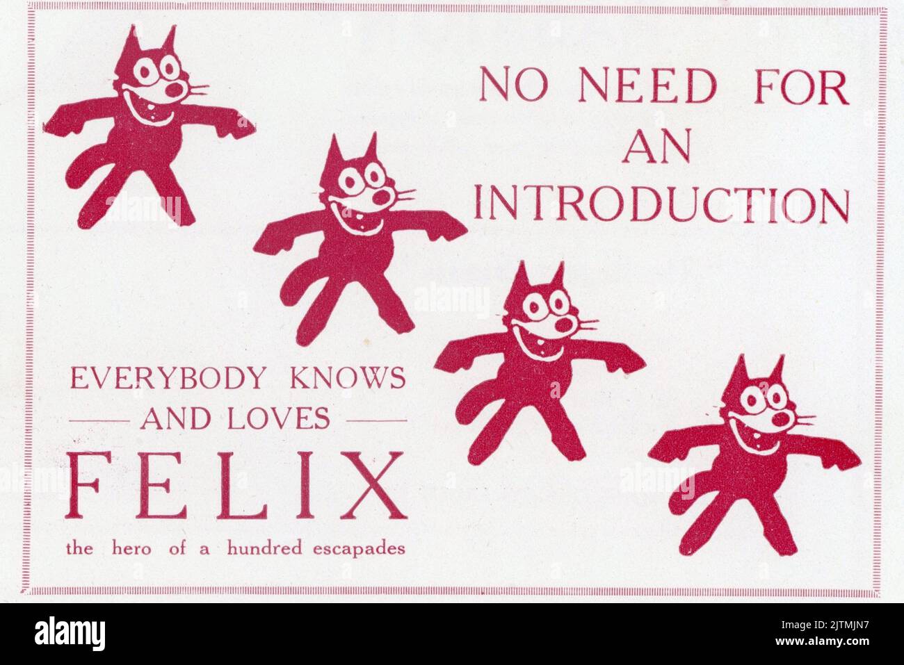 1923 Werbung für FELIX DIE CAT-Stummfilmzeichentrickfilme (1919 von Pat ...