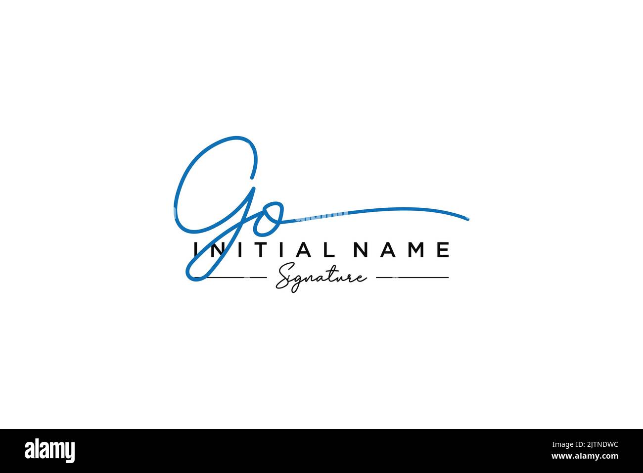 VORLAGE für GO-Signature-Logo. Handgezeichnete Kalligraphie Schriftzug ...