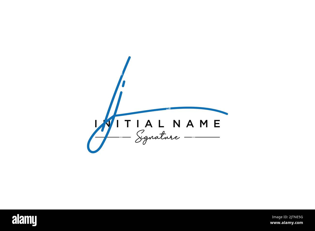 Vorlage für IJ-Signature-Logo. Handgezeichnete Kalligraphie Schriftzug ...