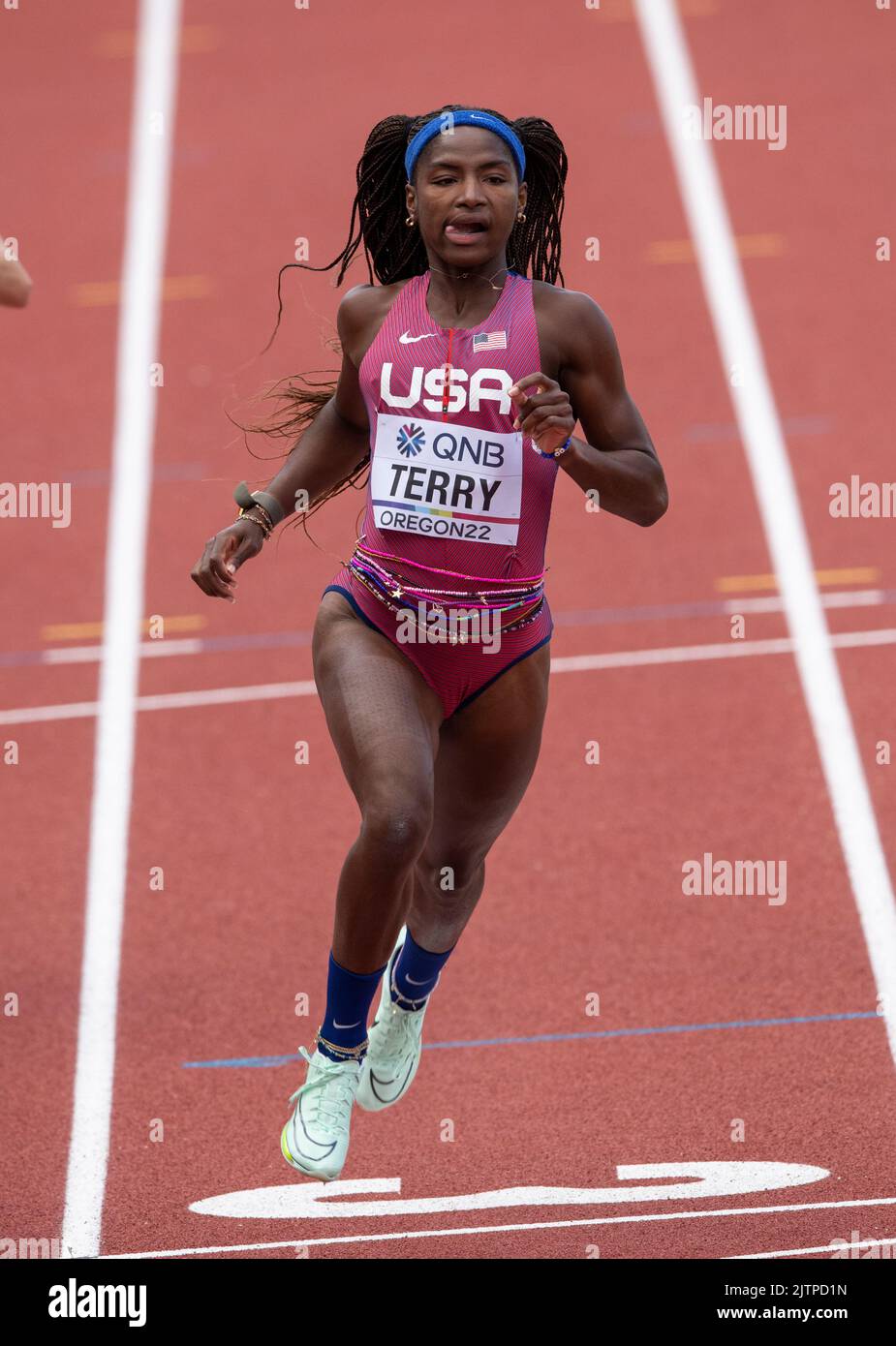 Twanisha Terry aus den USA, die am 16.. Juli in den Damen-100m-Läufen ...