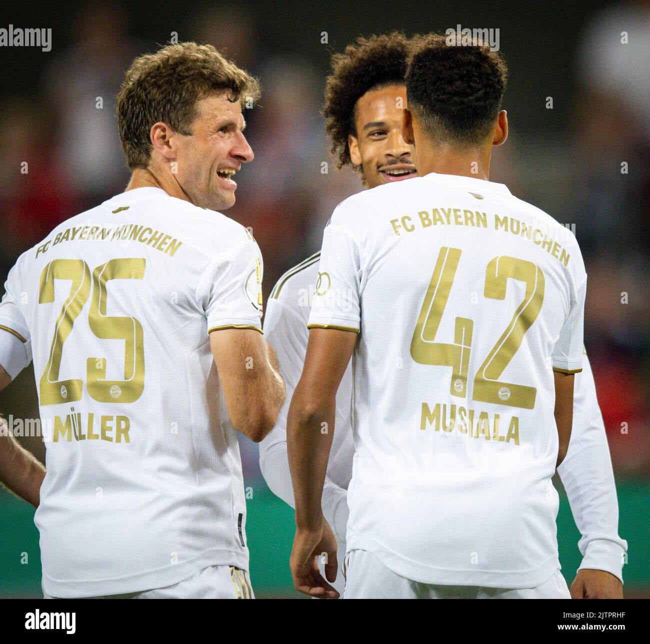 Torjubel: Thomas Mueller (München), Leroy Sane (München), Jamal Musiala ...