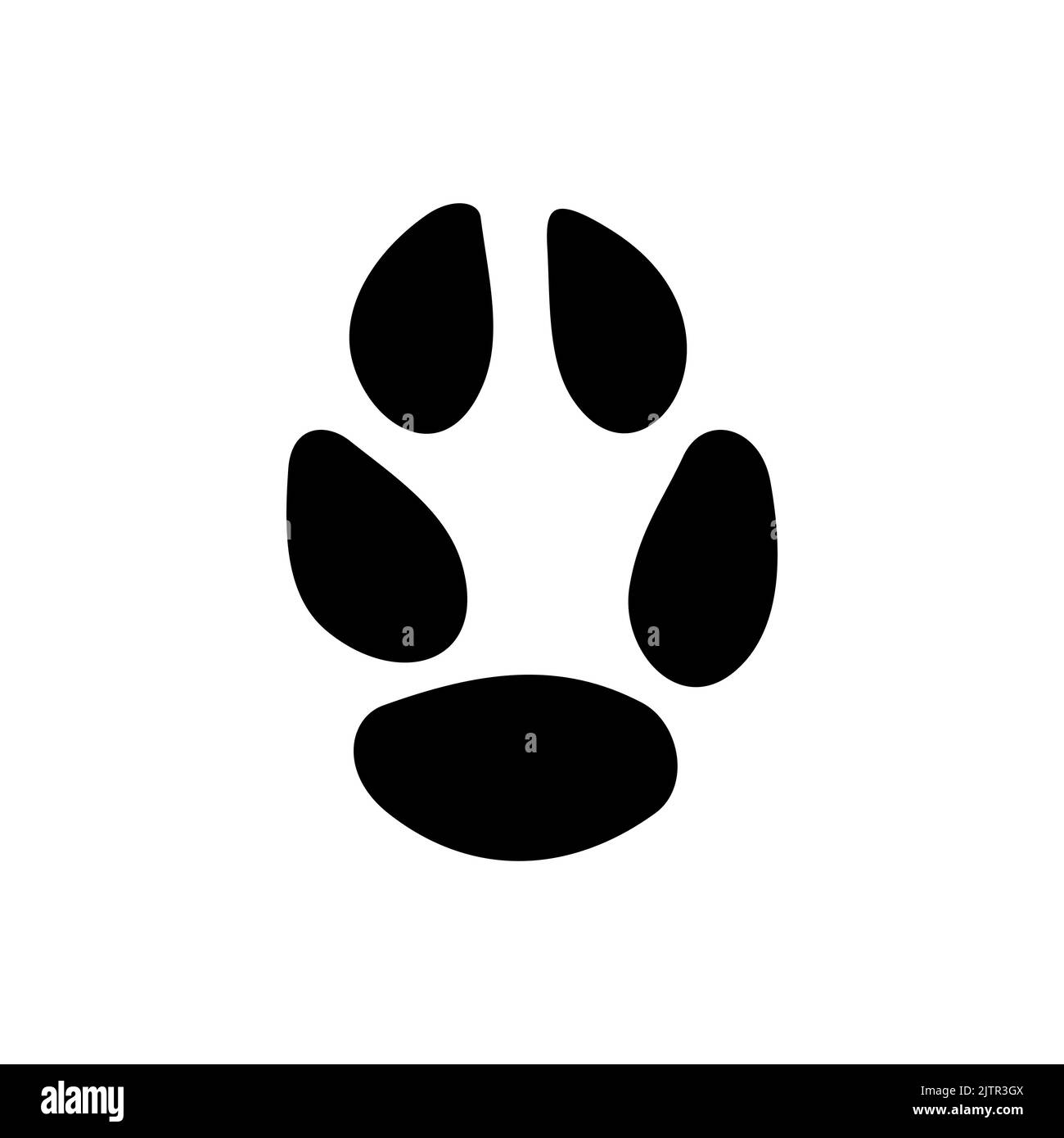 Hund Schritte auf Fußpfad isoliert schwarze Silhouette Symbol. Vector ...