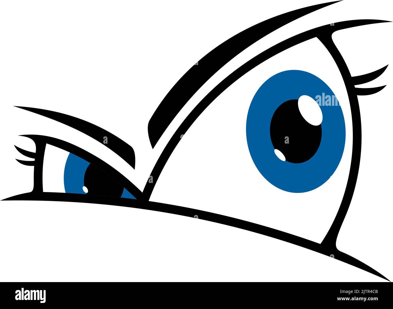 Gesicht Cartoon-Figur, Auge Lächeln und Comic Emoji, Vektor-Symbol ...
