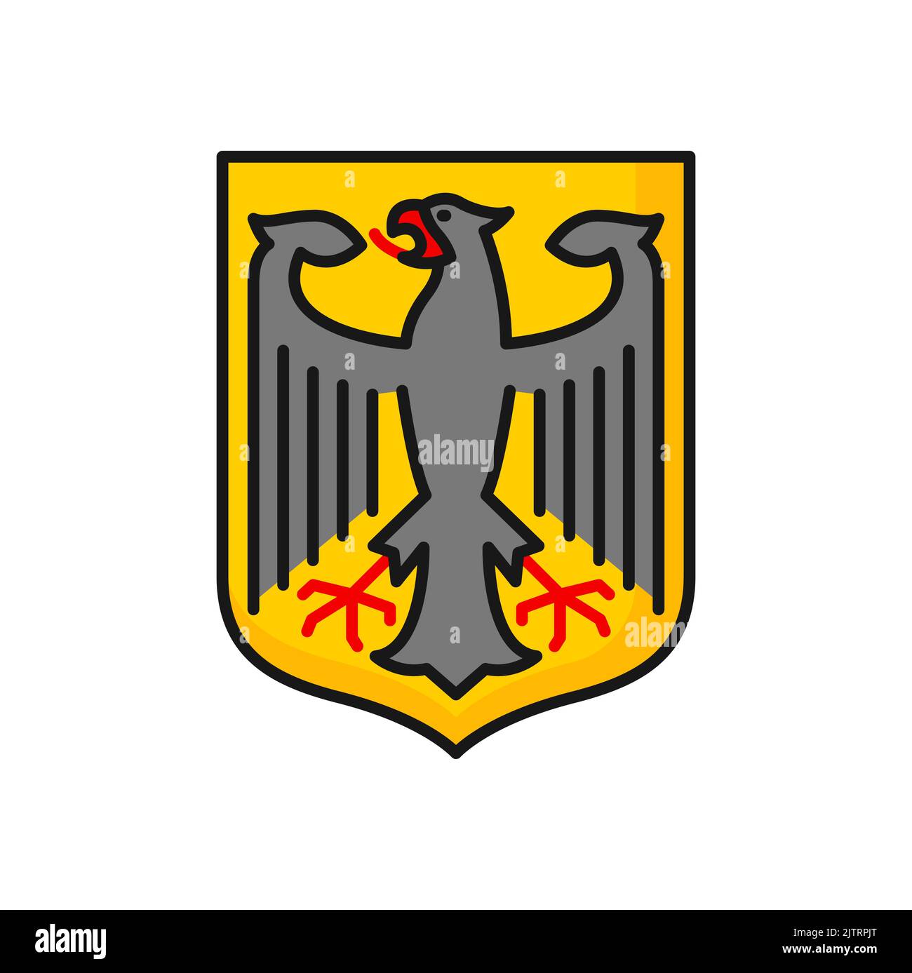 Wappen von Deutschland, kaiserlicher Wappadler isoliert Farbumriss ...