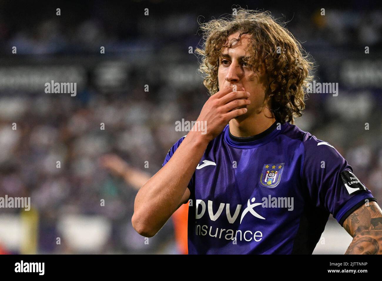 Fabio Silva von Anderlecht sieht bei einem Fußballspiel zwischen RSCA ...