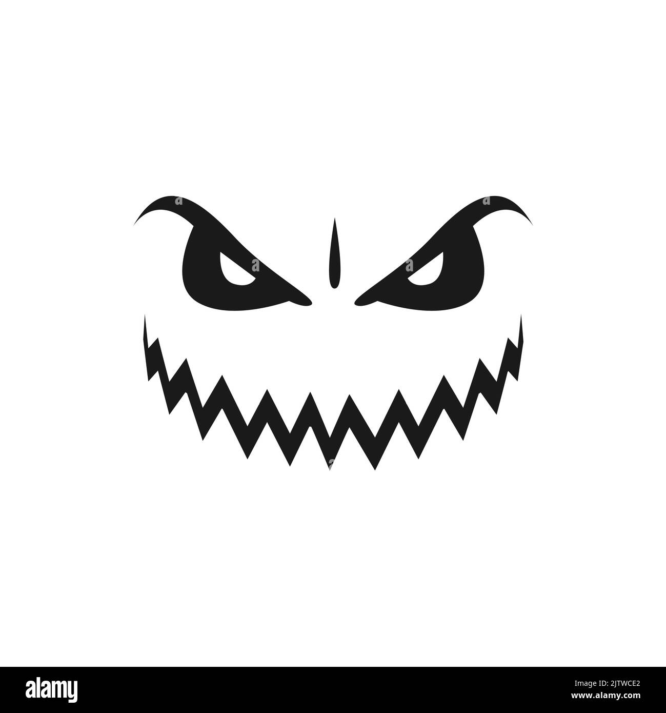 Böswillige Halloween Monster, Kürbis Gesicht Vektor-Symbol. Gruselige ...