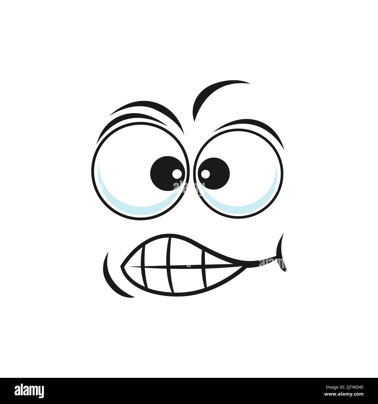 Cartoon Face Vector Verlegenheit oder Unbehagen Emoji mit Brille Augen ...