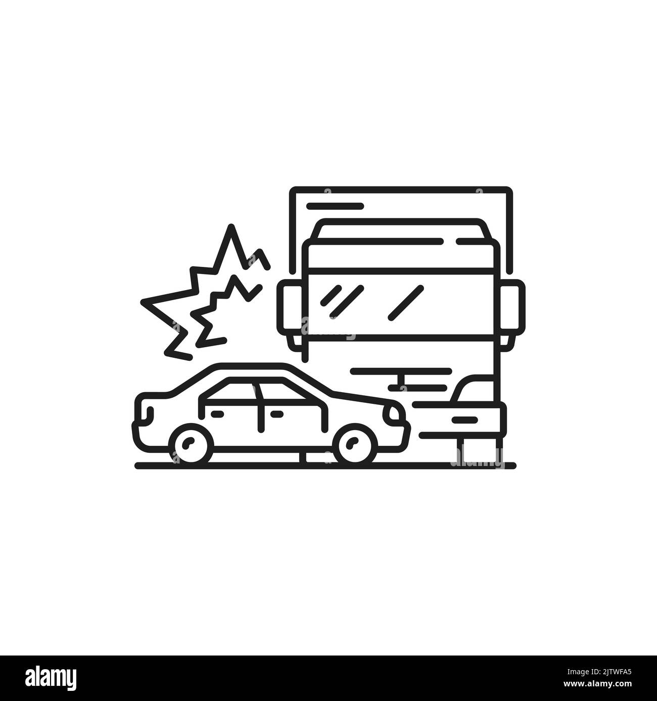 Symbol für Unfall, Beschädigung oder Unfalllinie. Auto Fahrsicherheit ...