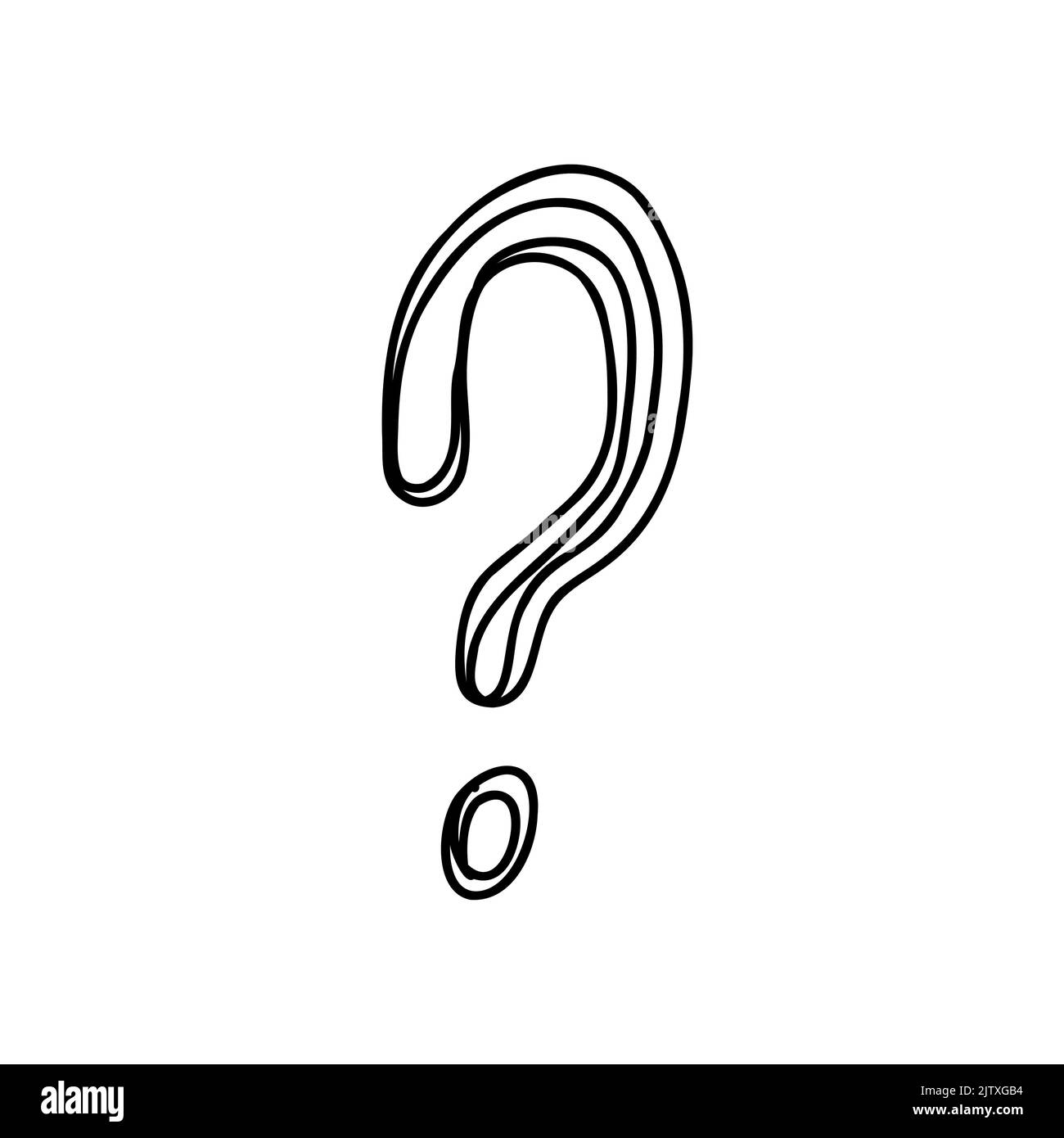 Fragezeichen. Handgezeichnetes Doodle-Ask-Zeichen gesetzt. Vektor Who ...
