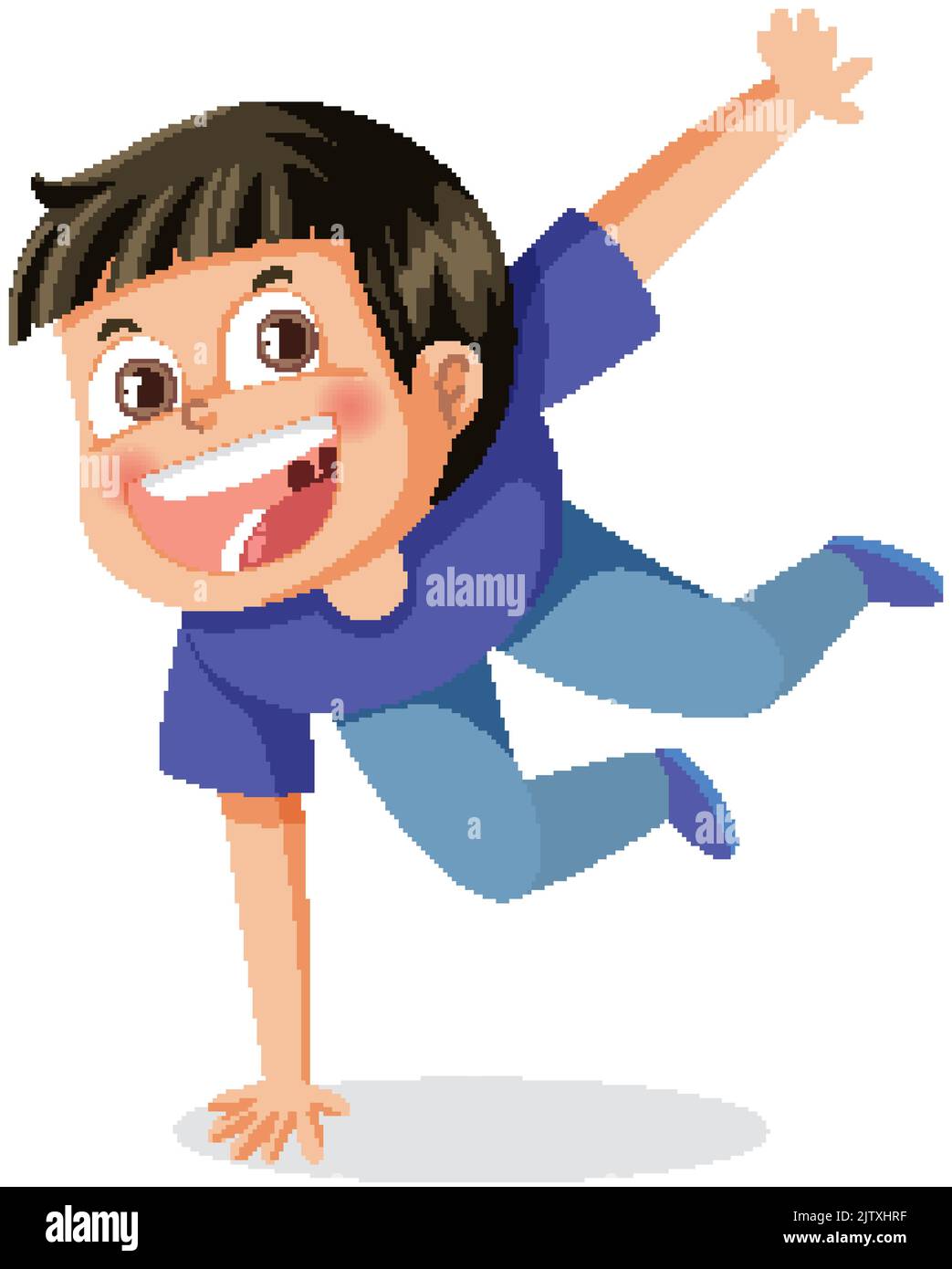 Aktive junge tanzen Cartoon Figur Illustration Stock-Vektorgrafik - Alamy