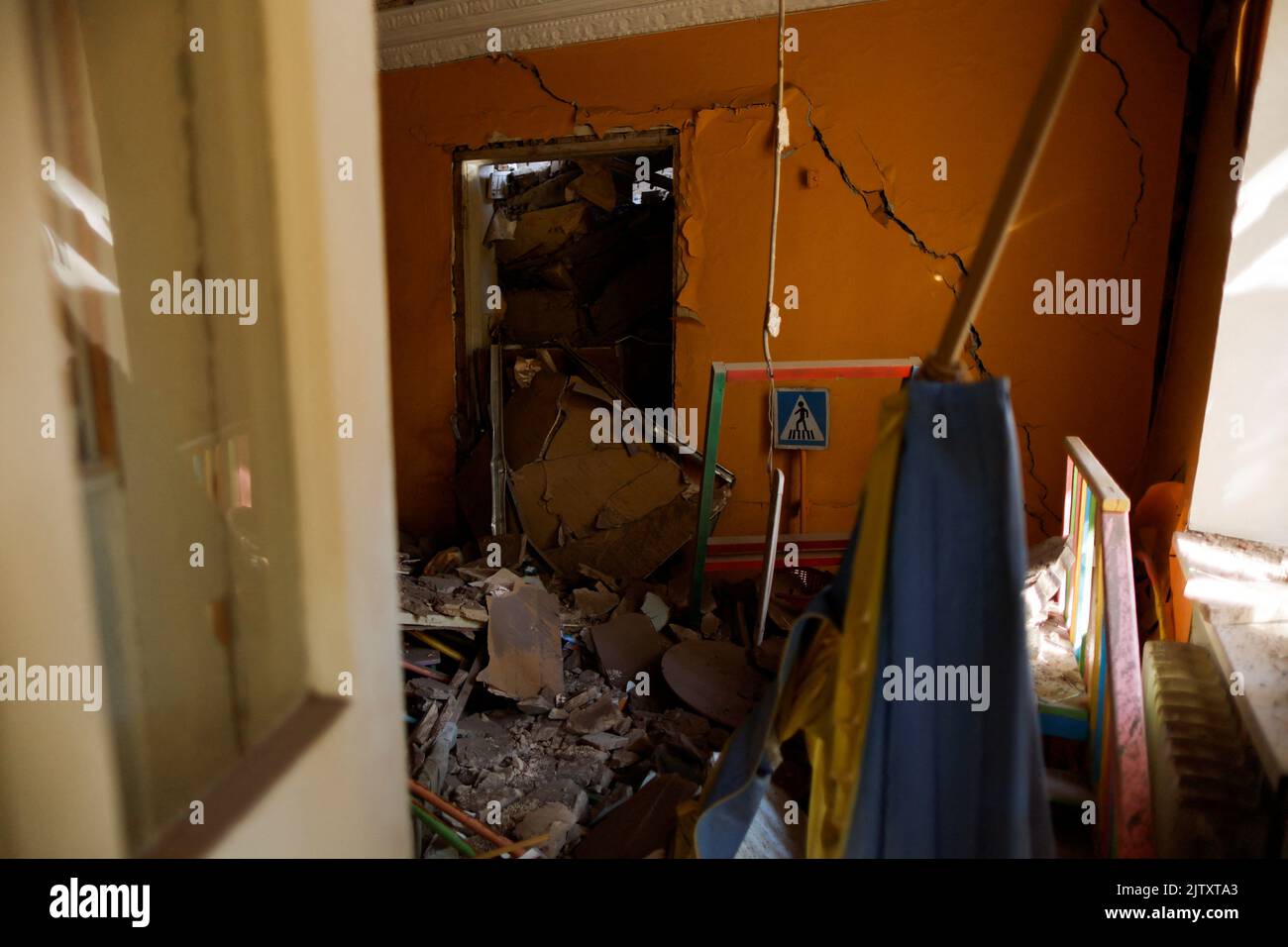 Nach dem jüngsten russischen Beschuss in der Stadt Slowjansk, im vom ...