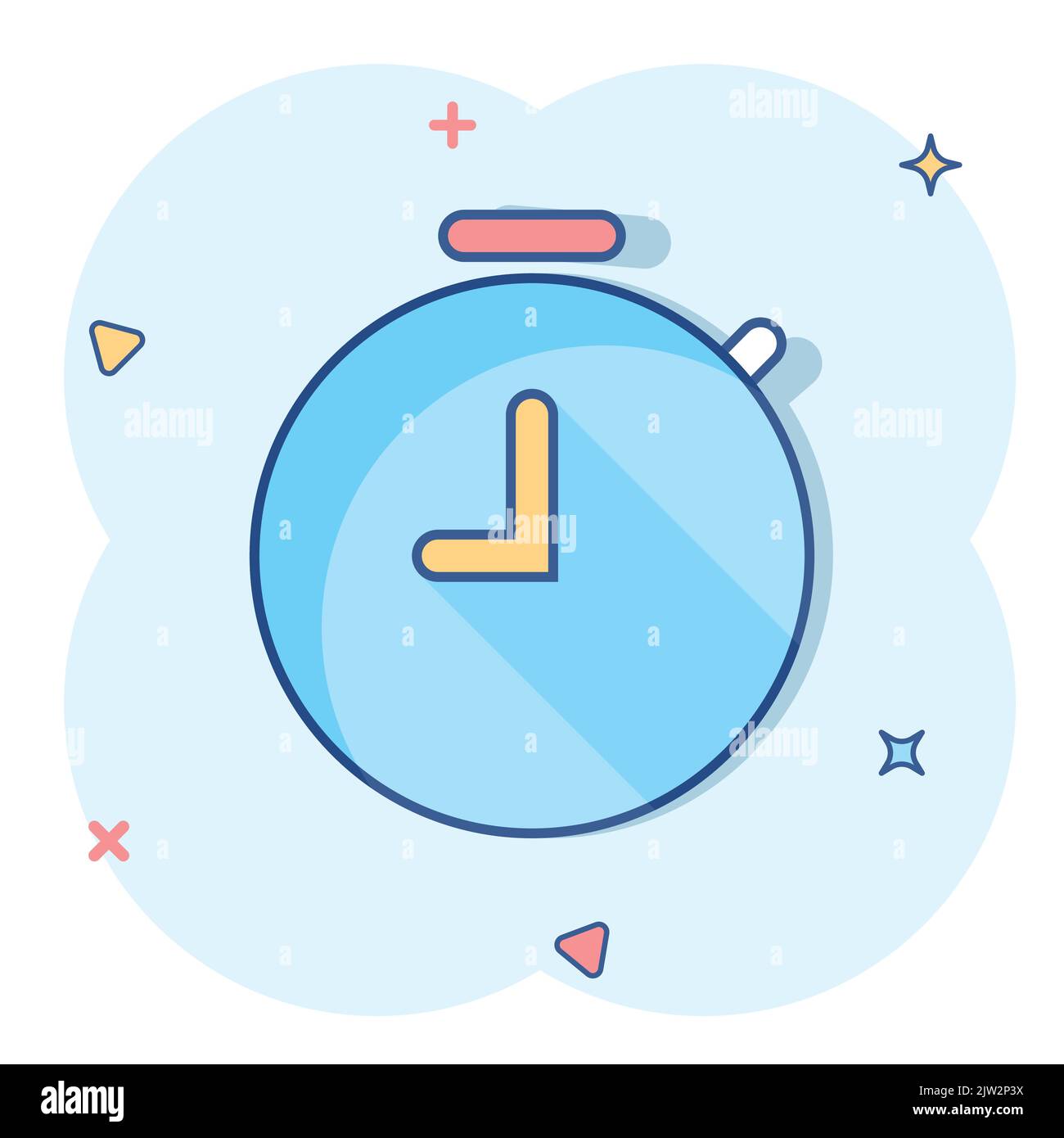 Vektor cartoon Clock timer Symbol im Comic-stil. Uhrzeit Wecker Konzept ...