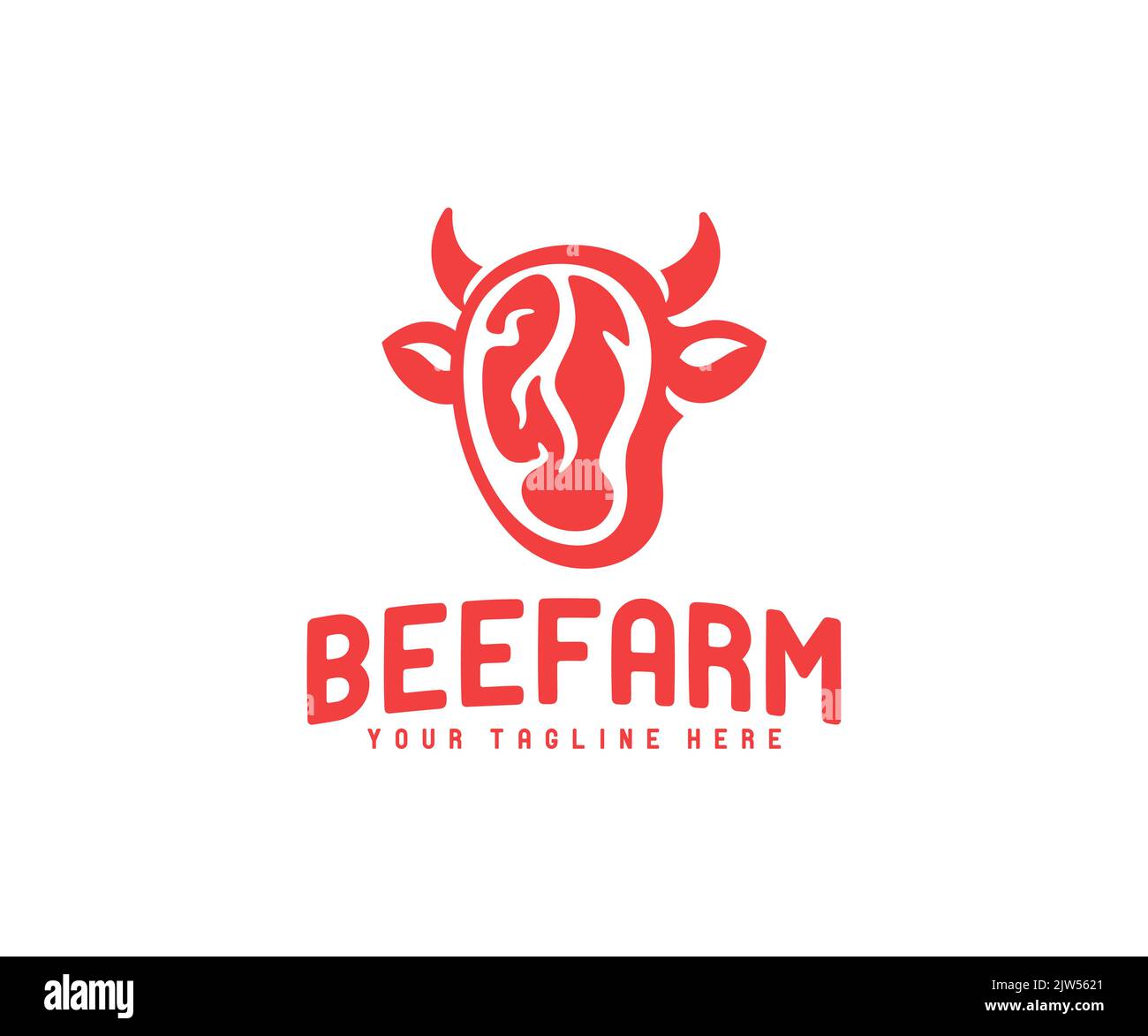 Rindersteak, Kuh oder Stier, Logo-Design. Essen, Fleisch, Essen ...