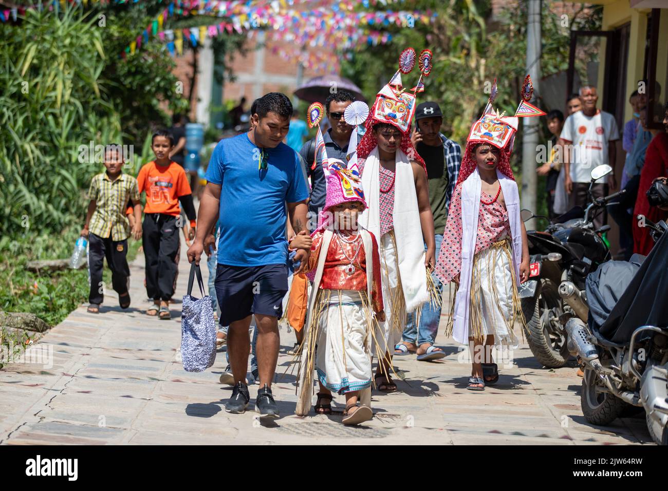 All Souls' Day. Auch SAPARU JATRA in Newari einschreiben. Masken mit ...